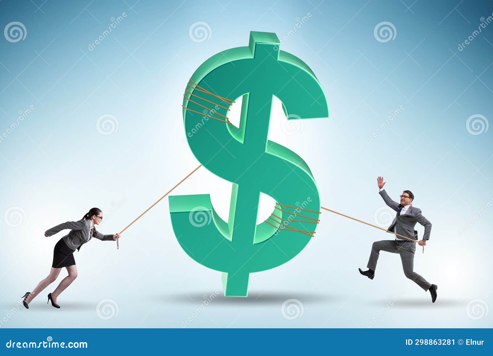Business People Pulling Money in Investor Concept Stock Image - Image ...