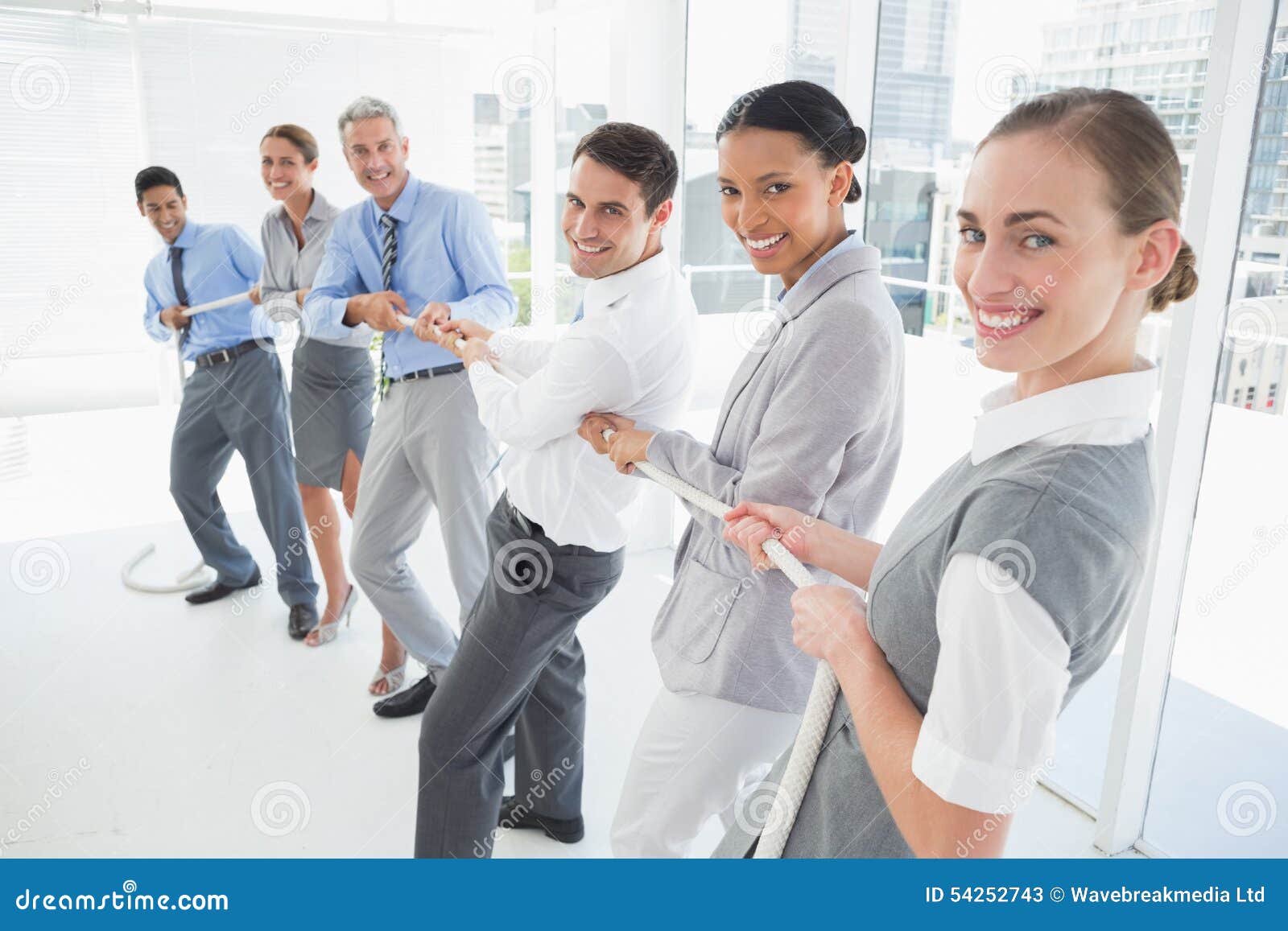 Business People Pulling Rope Stock Image - Image of caucasian, indian ...