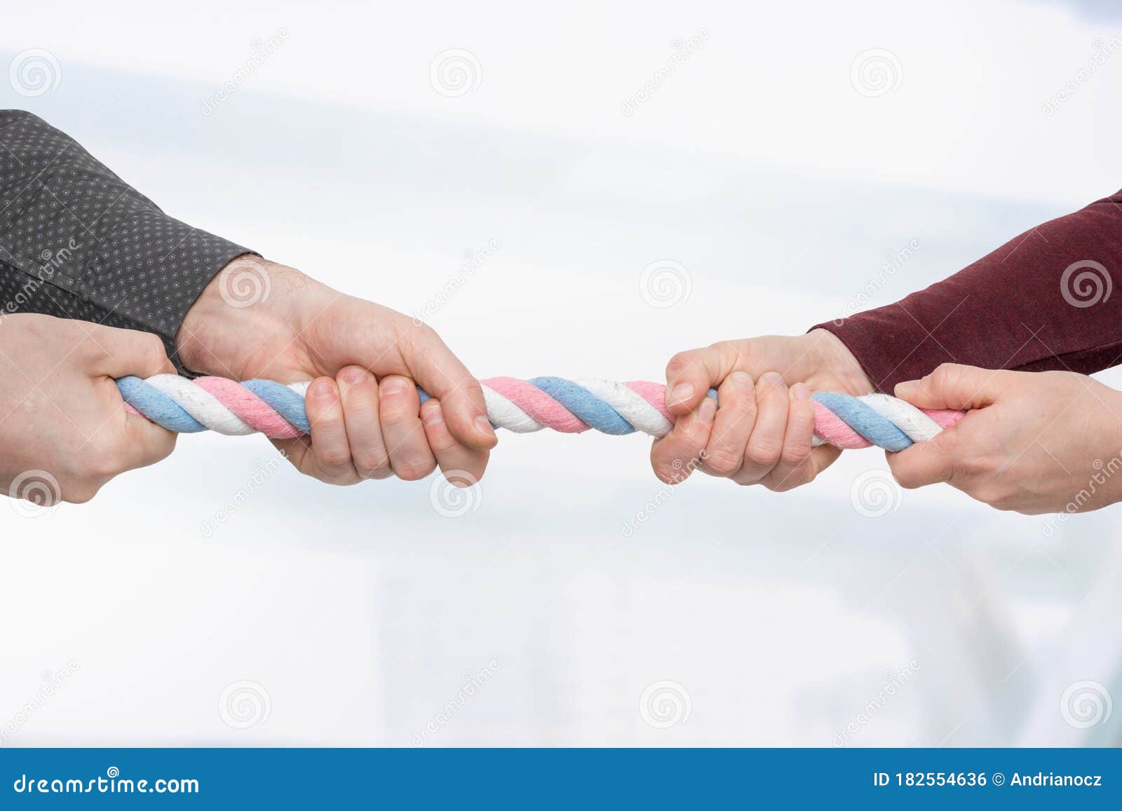 Business People Pulling Rope in Opposite Directions Stock Photo - Image ...