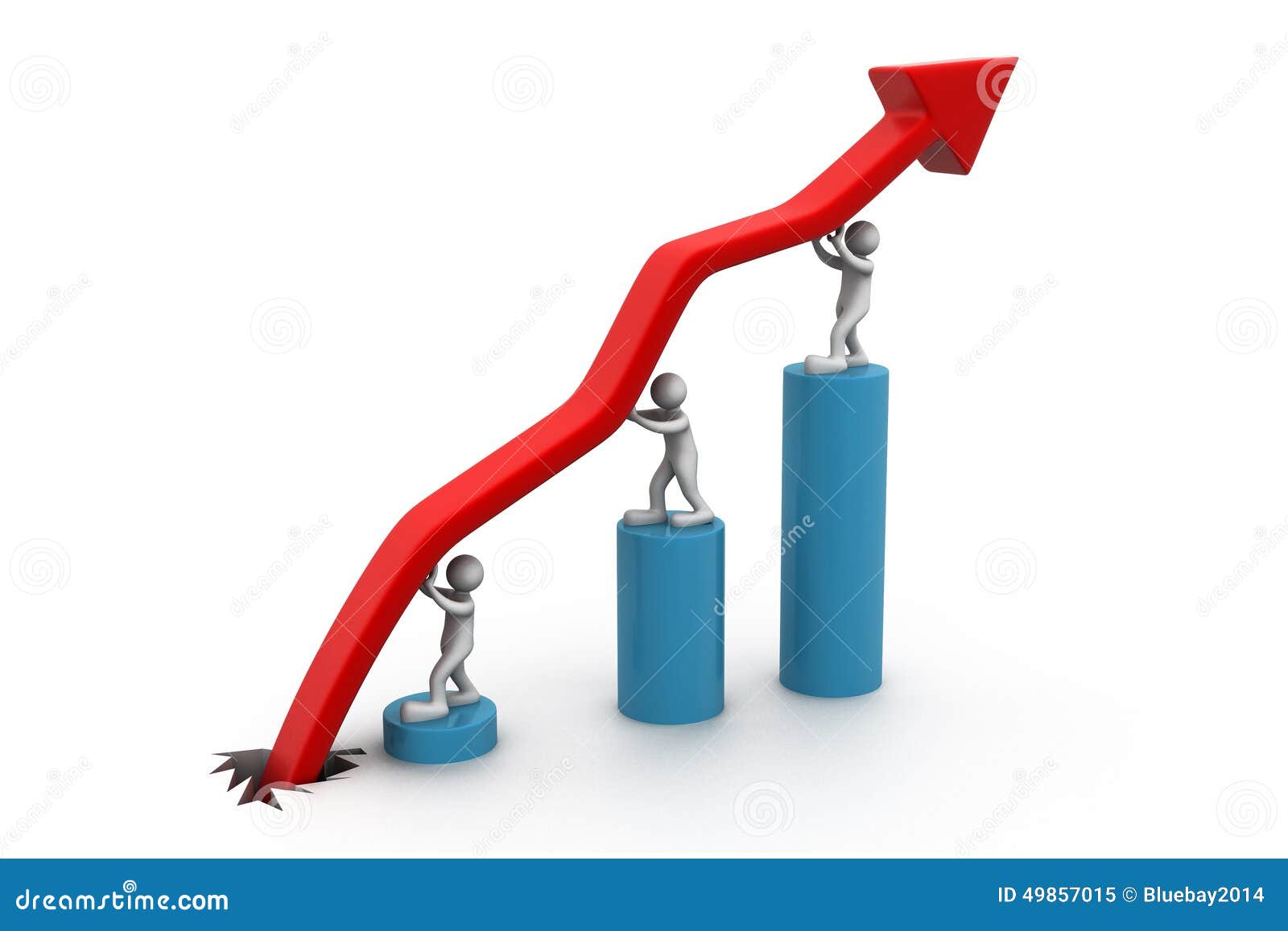 People Pushing Together TEAM Blue Stock Photography | CartoonDealer.com ...