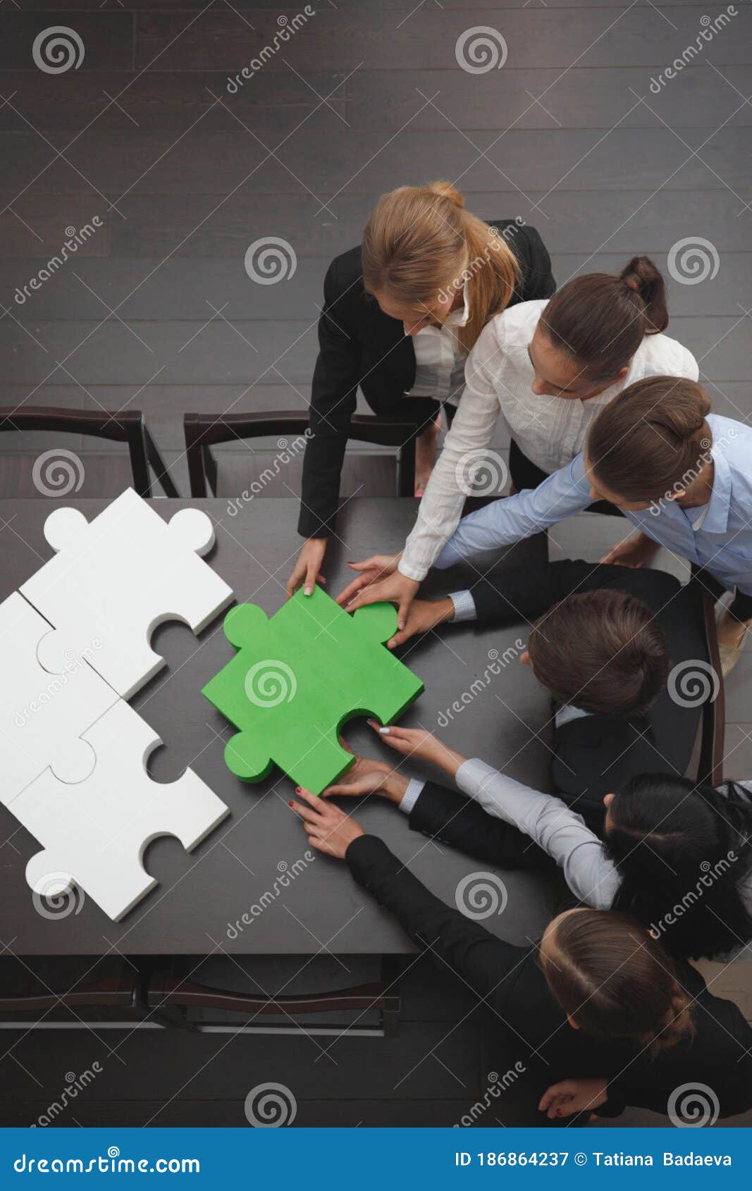 Business People with Puzzle Stock Image - Image of finish, connect ...
