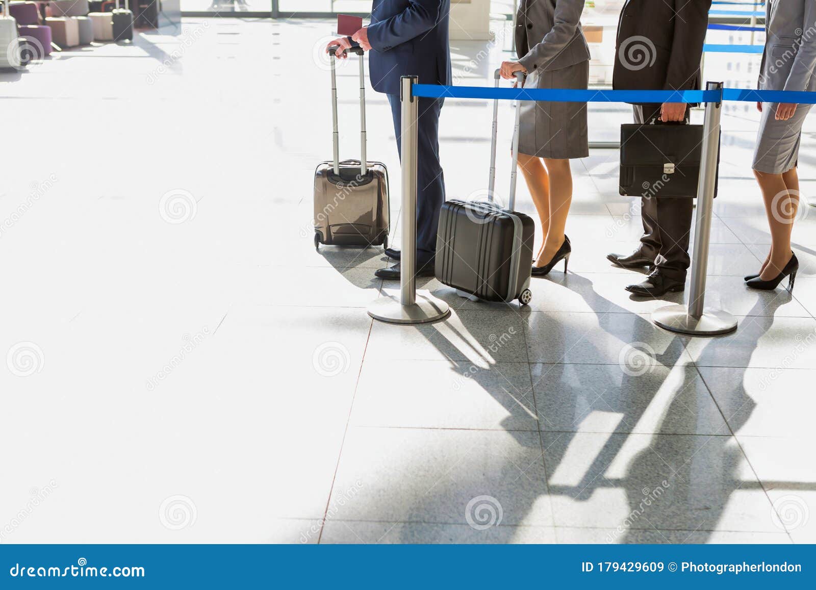 Business People Queueing for Check in Airport Stock Image - Image of ...