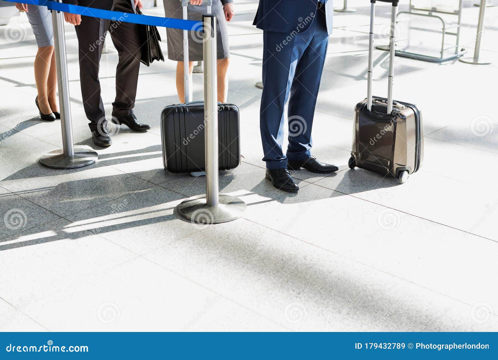 Business People Queueing for Check in Airport Stock Image - Image of ...