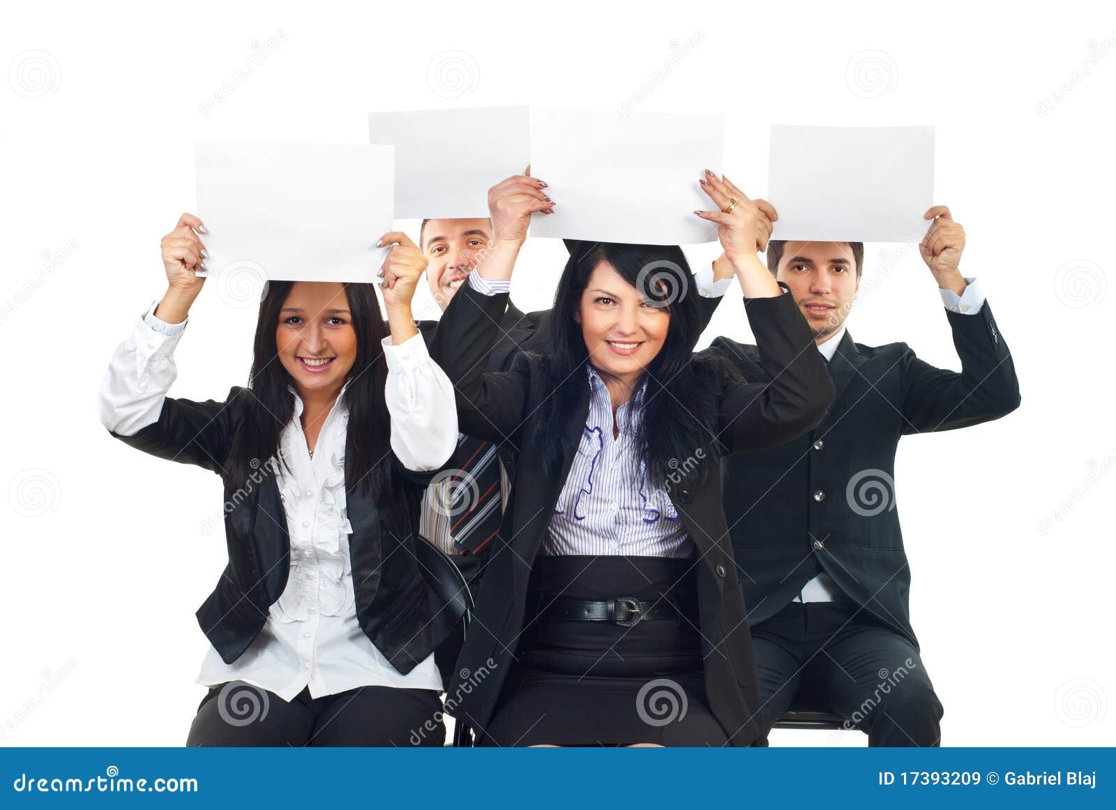 Business People Raise Blank Papers Stock Image - Image of expertise ...