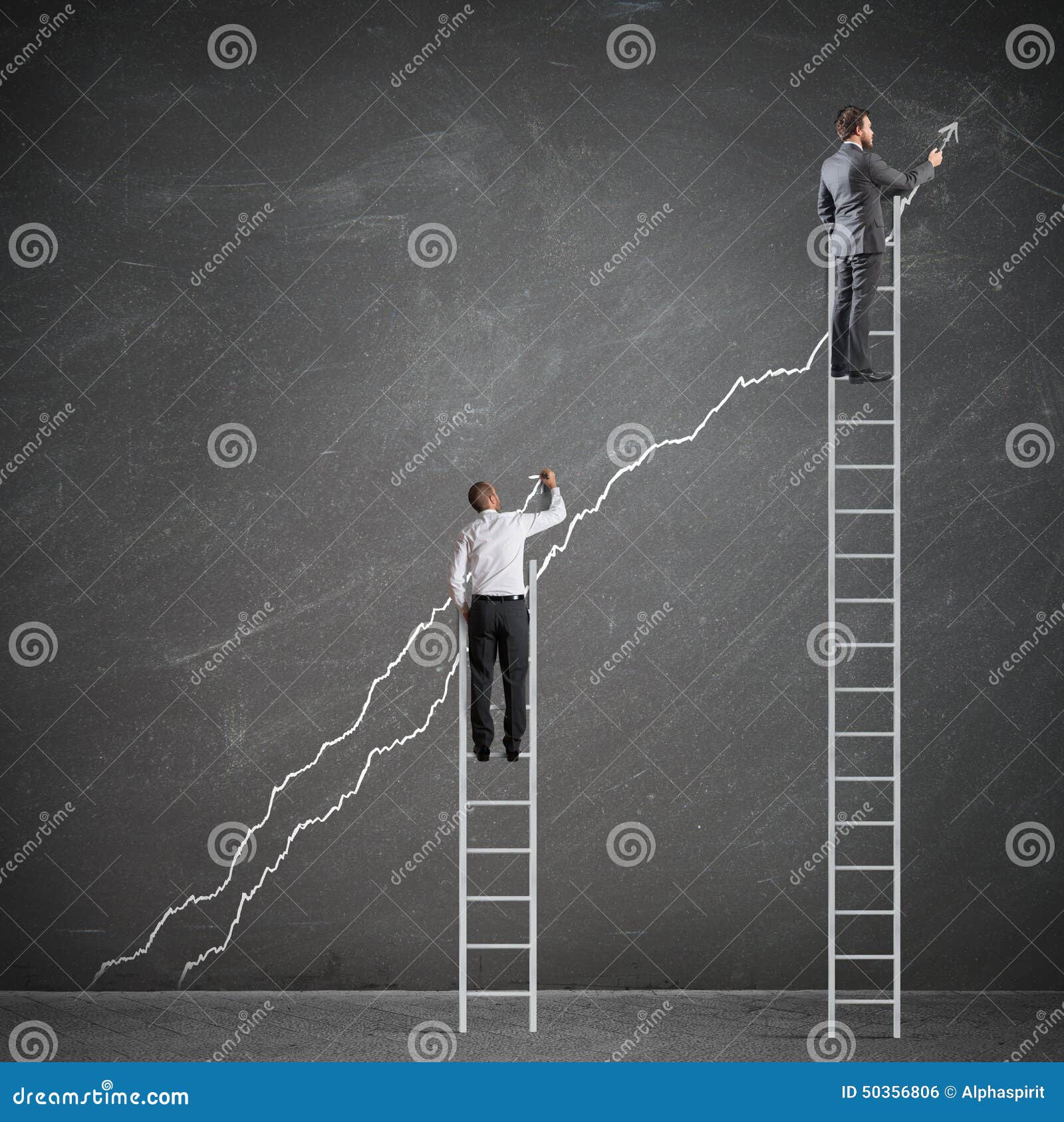 Business People Raise the Statistics Stock Photo - Image of positive ...