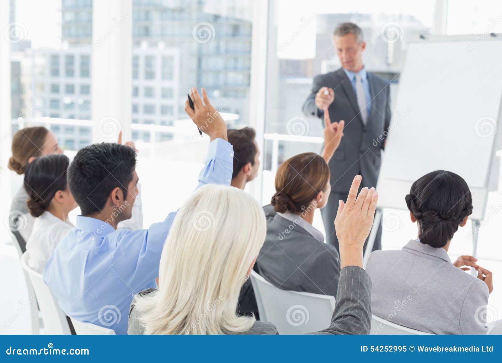 Business People Raising Their Arms during Meeting Stock Image - Image ...
