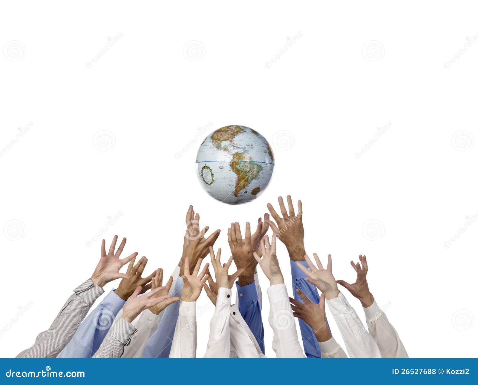 Business People Reaching for the World Stock Photo - Image of peoples ...