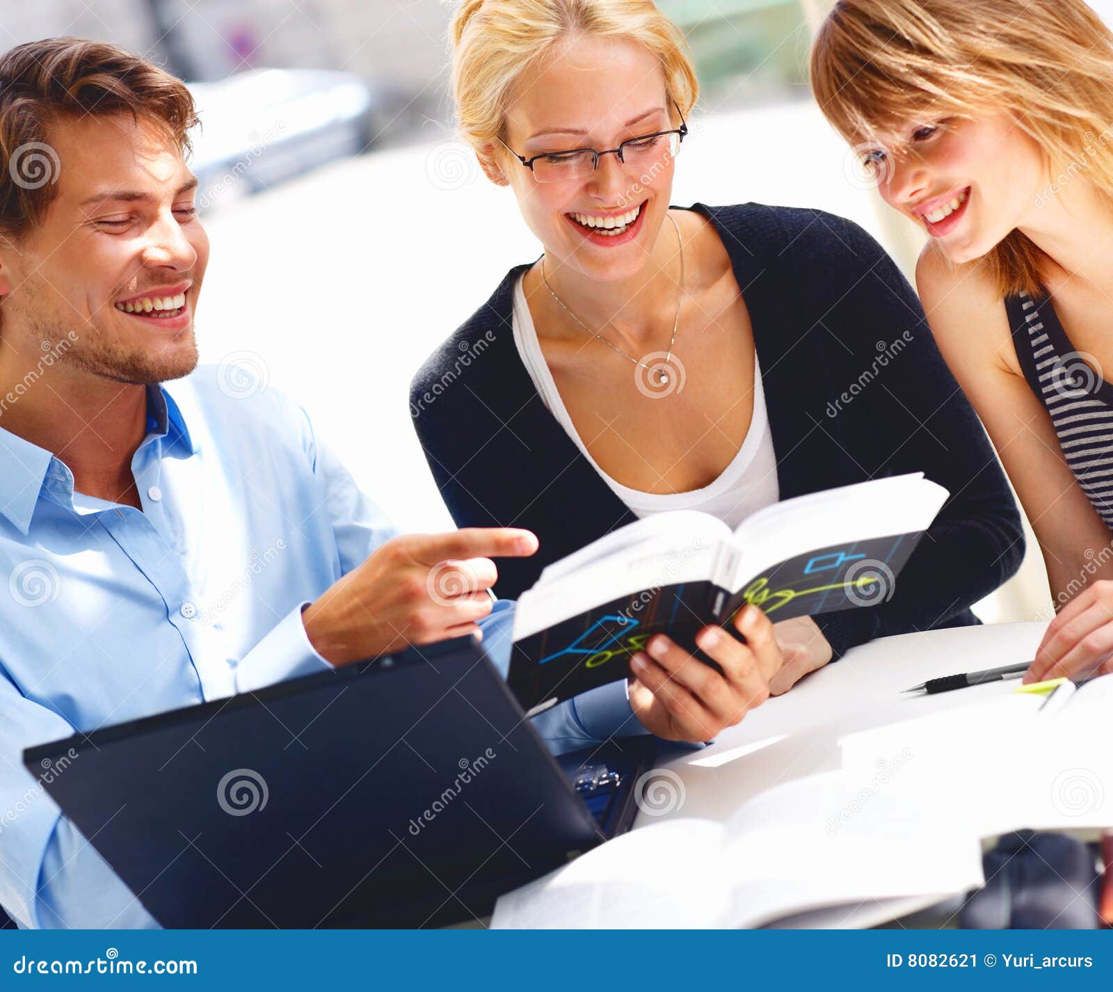 Business People Reading a Book in a Meeting Stock Image - Image of ...
