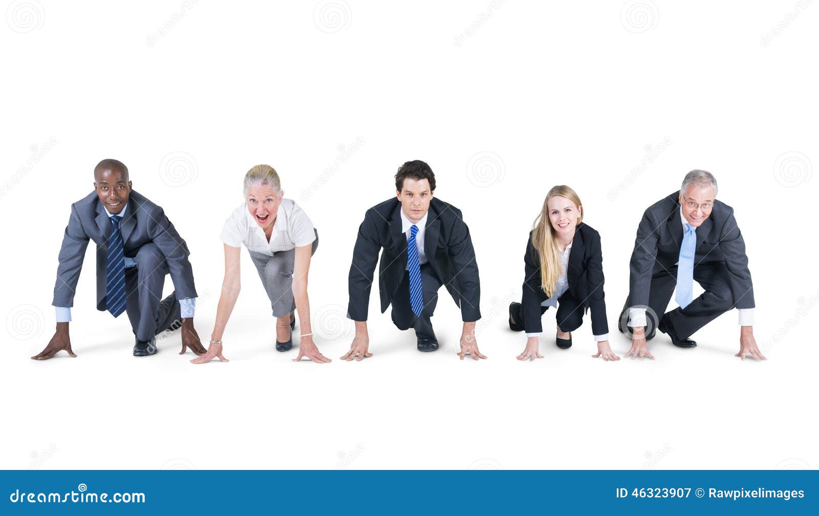 Business People Ready To Start Stock Image - Image of female, mixed ...