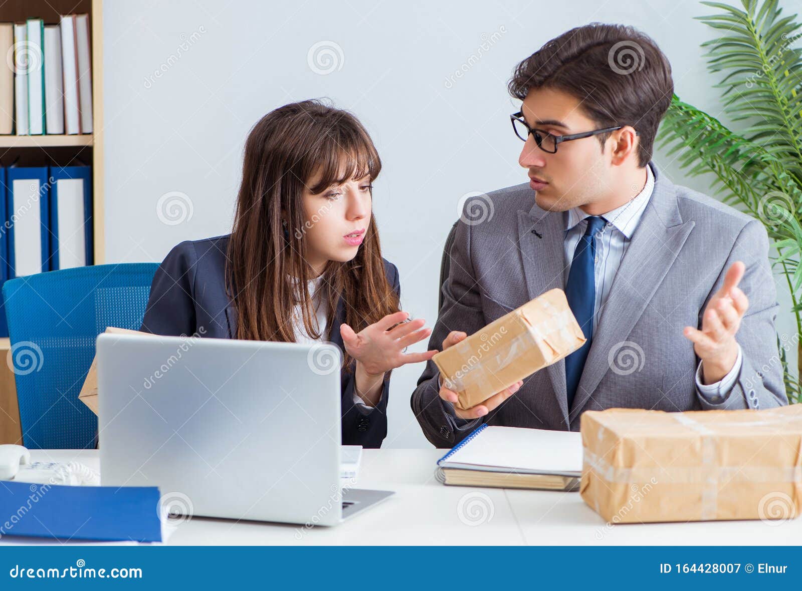 Business People Receiving New Mail and Parcels Stock Image - Image of ...