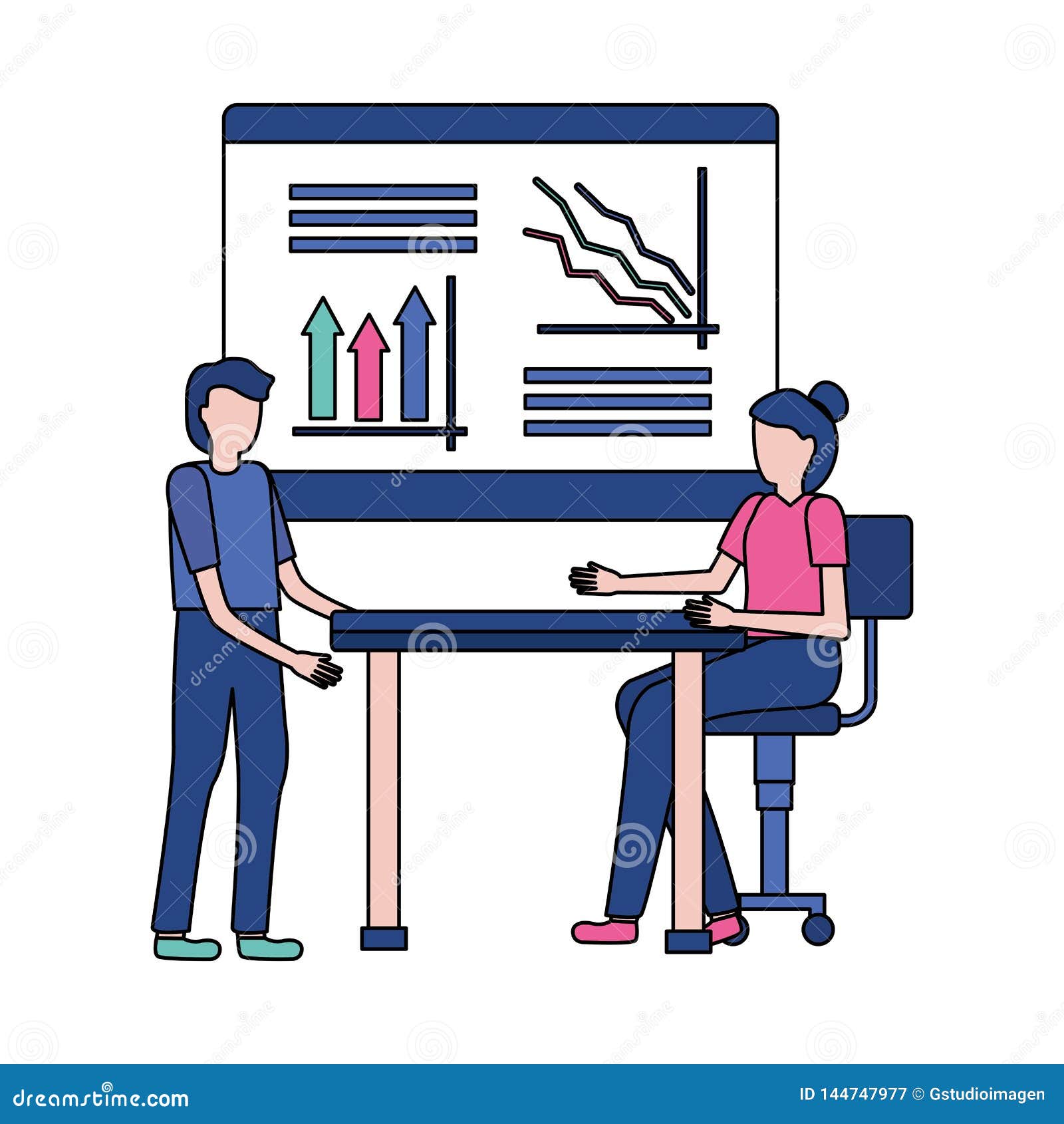 Business people report stock vector. Illustration of planning - 144747977