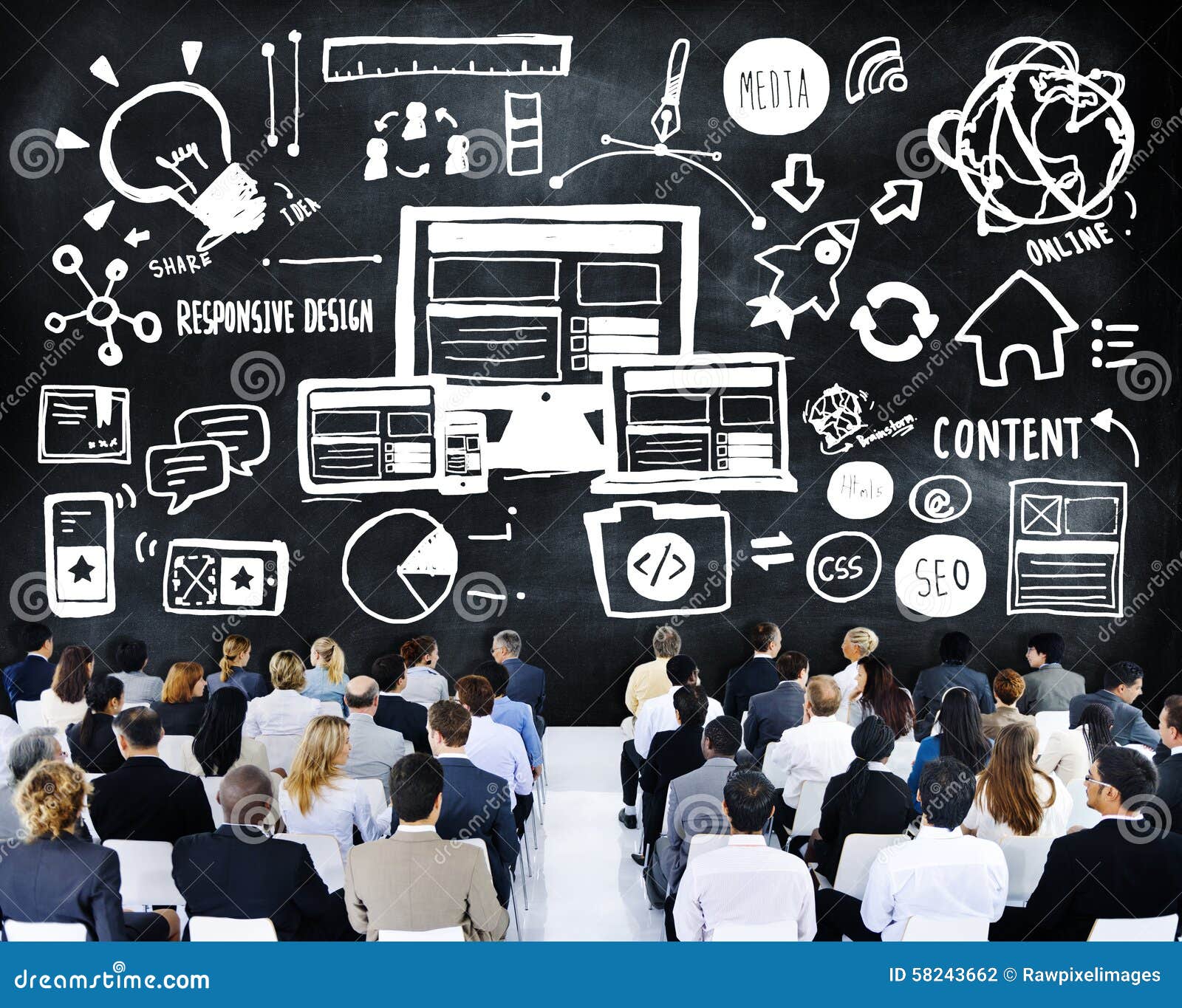 Business People Responsive Design Technology Seminar Concept Stock ...