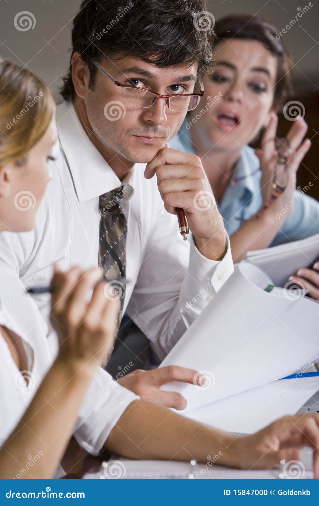 Business People Reviewing Reports Stock Photo - Image of team, business ...