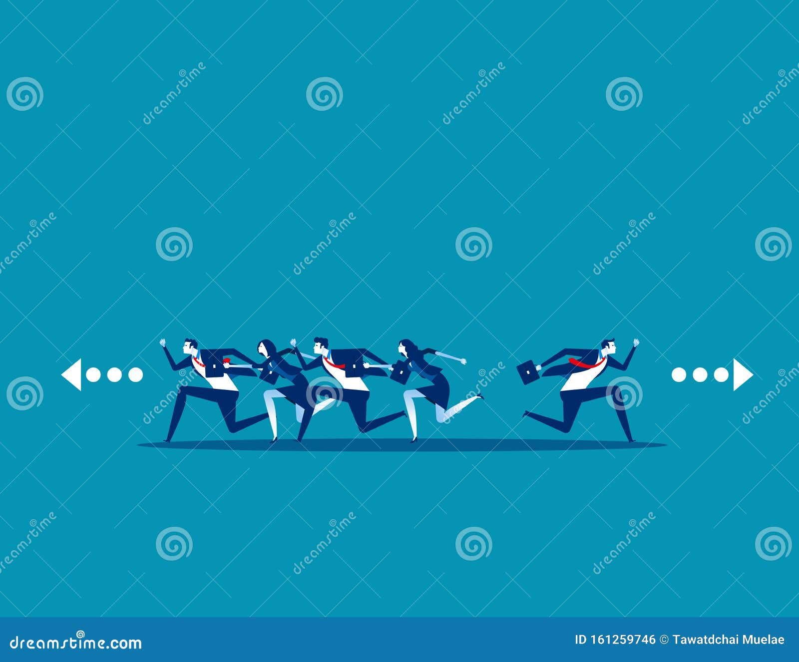 Business People Running and Direction To Different. Concept Business ...