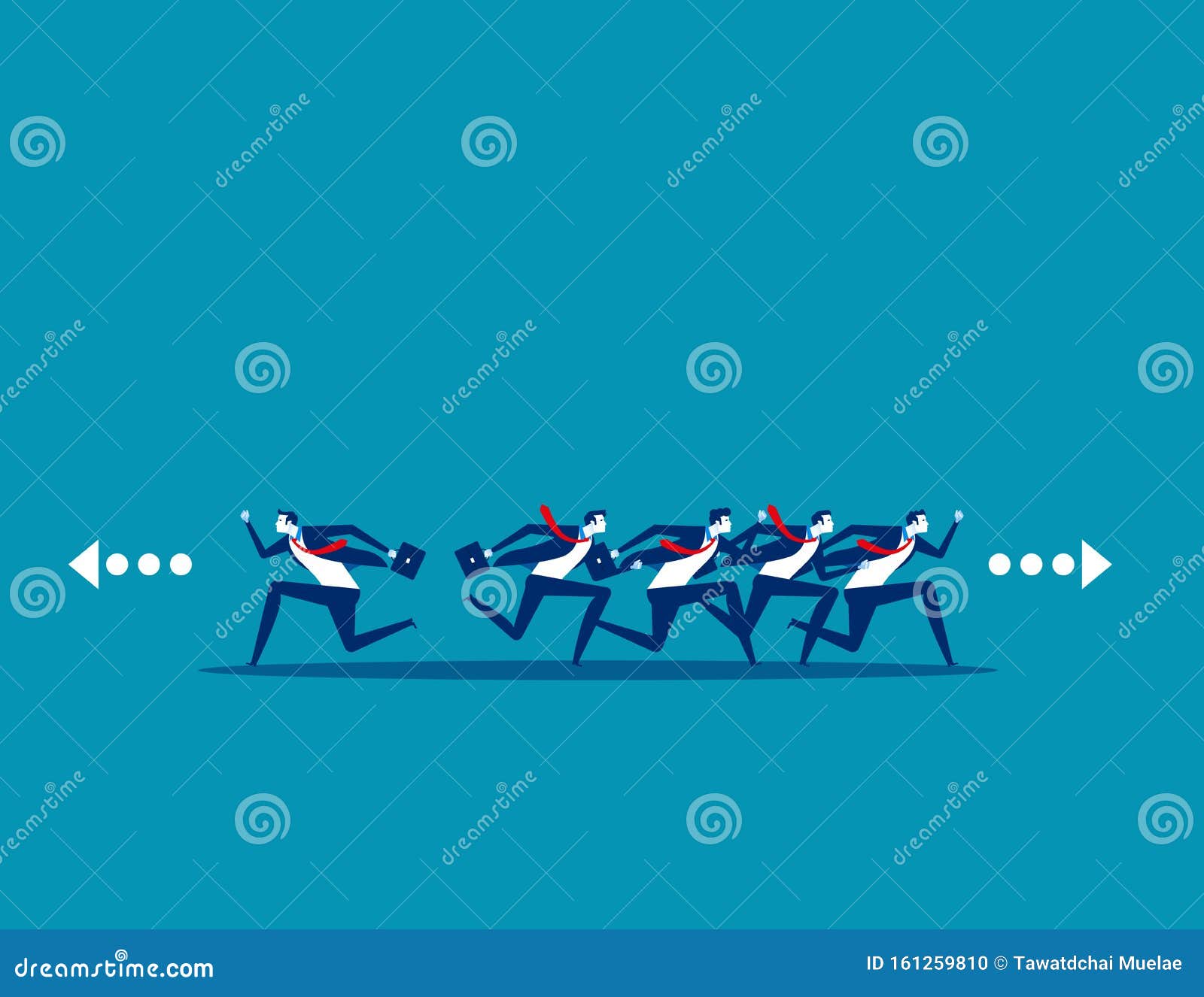 Business People Running and Direction To Different. Concept Business ...