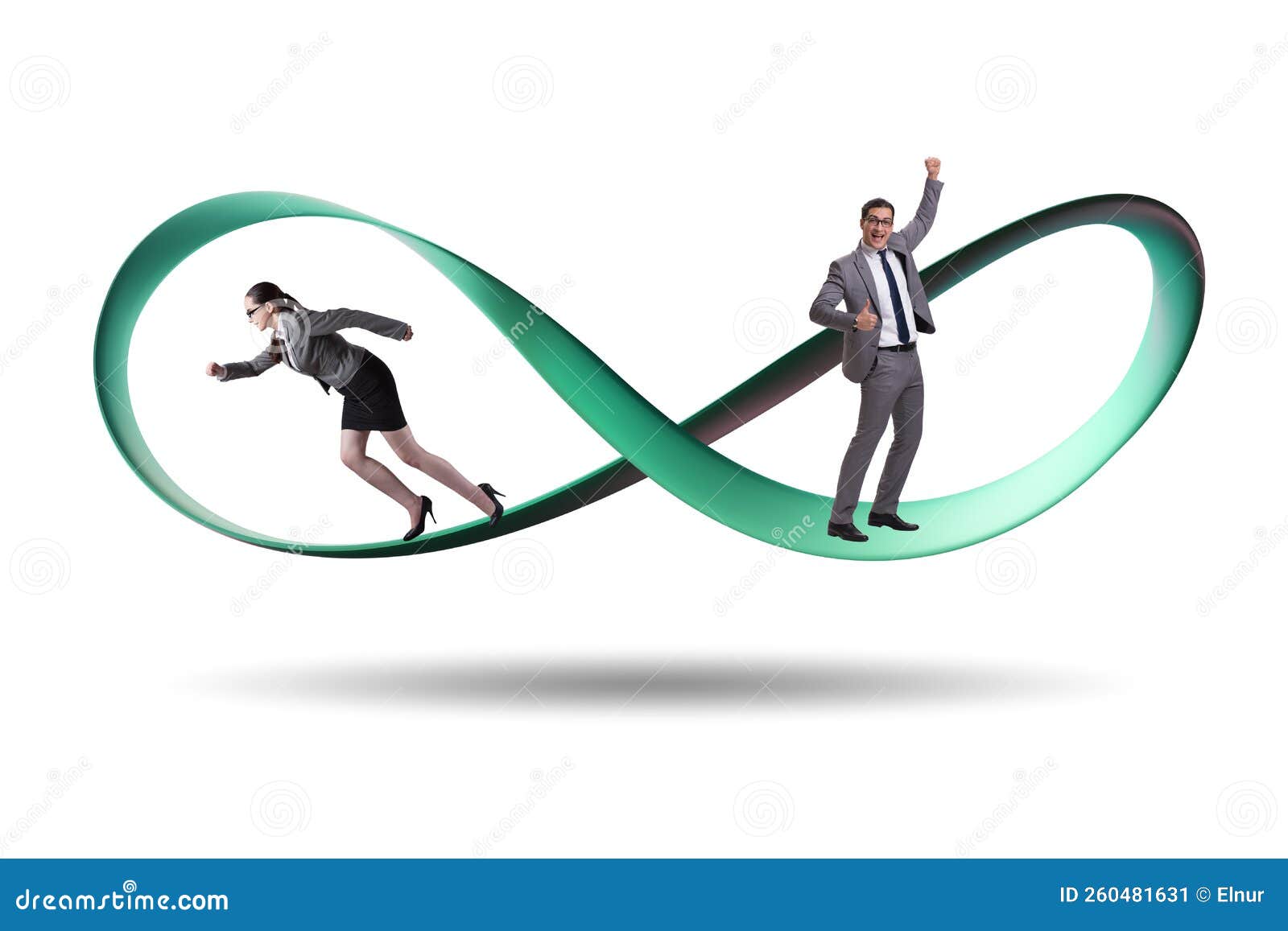 Business People Running on the Endless Loop Stock Image - Image of ...