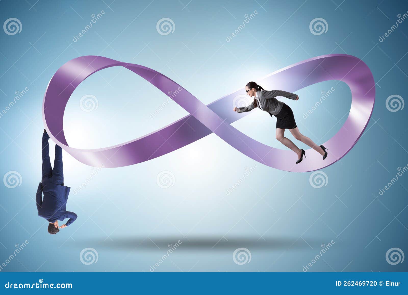 Business People Running on the Endless Loop Stock Photo - Image of ...
