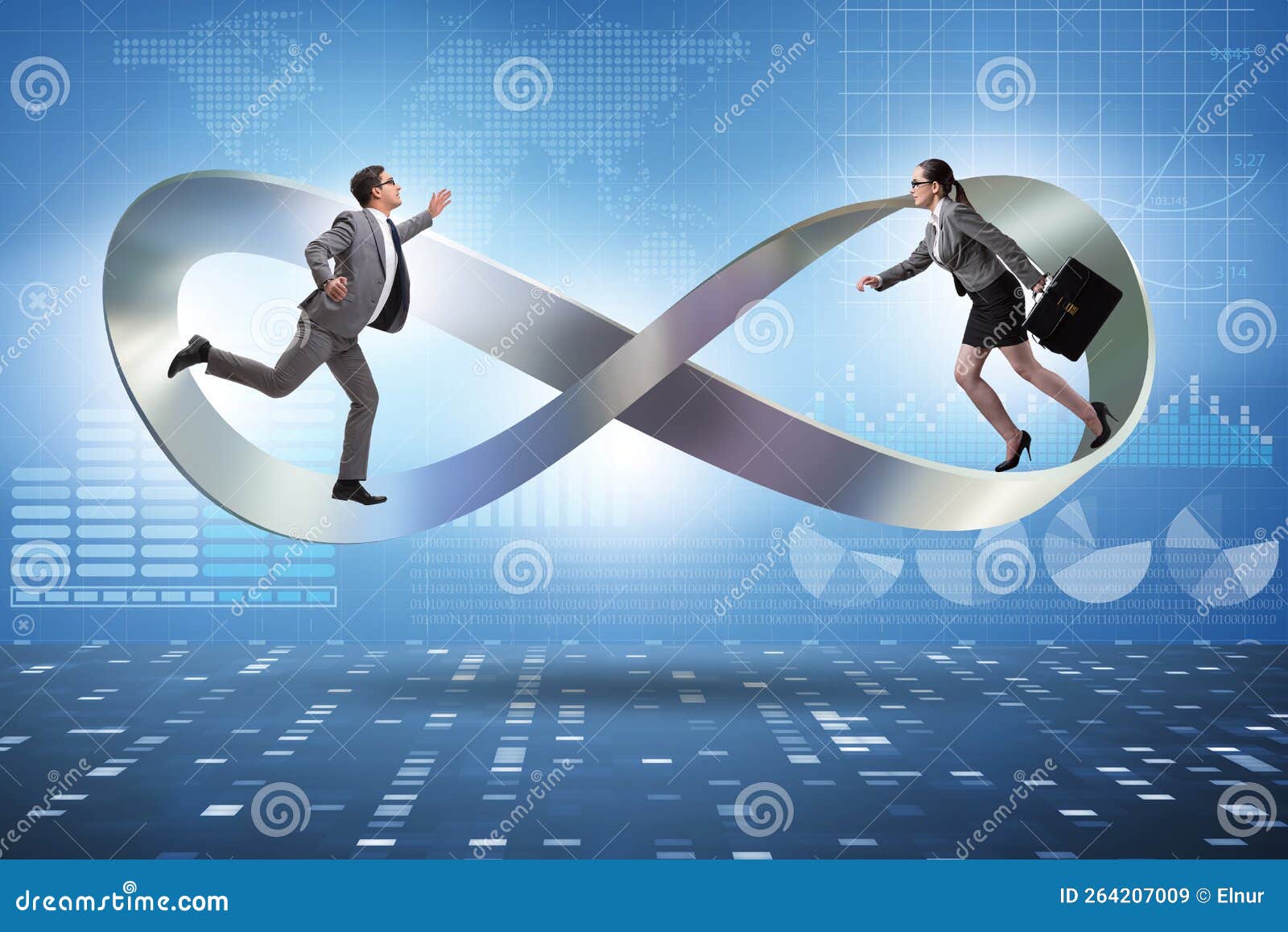 Business People Running on the Endless Loop Stock Image - Image of ...