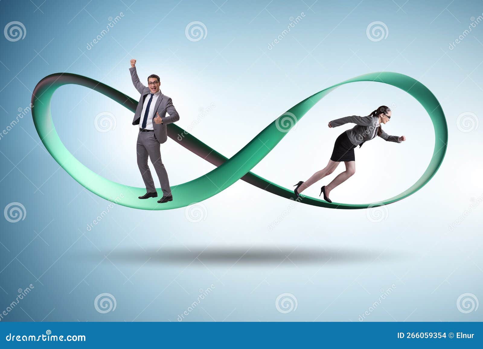 Business People Running on the Endless Loop Stock Photo - Image of ...
