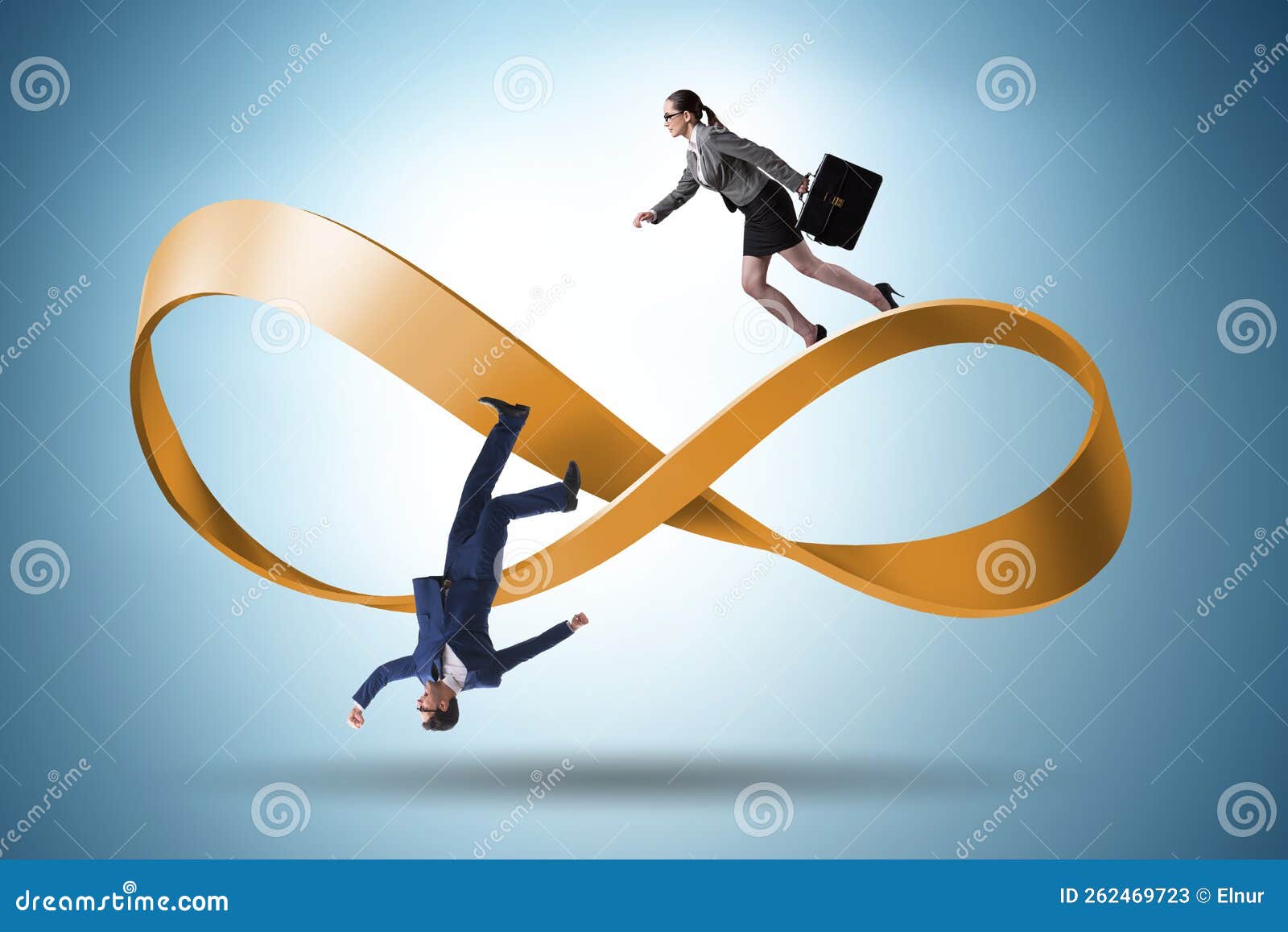 Business People Running on the Endless Loop Stock Image - Image of ...