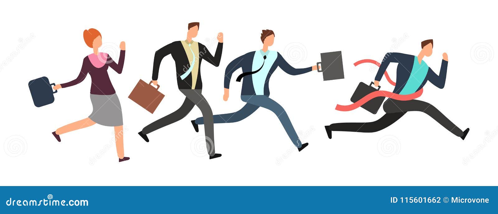 Business People Running with Leader Crossing Finish Line. Teamwork and ... Business People Running with Leader Crossing Finish Line. Teamwork and ...