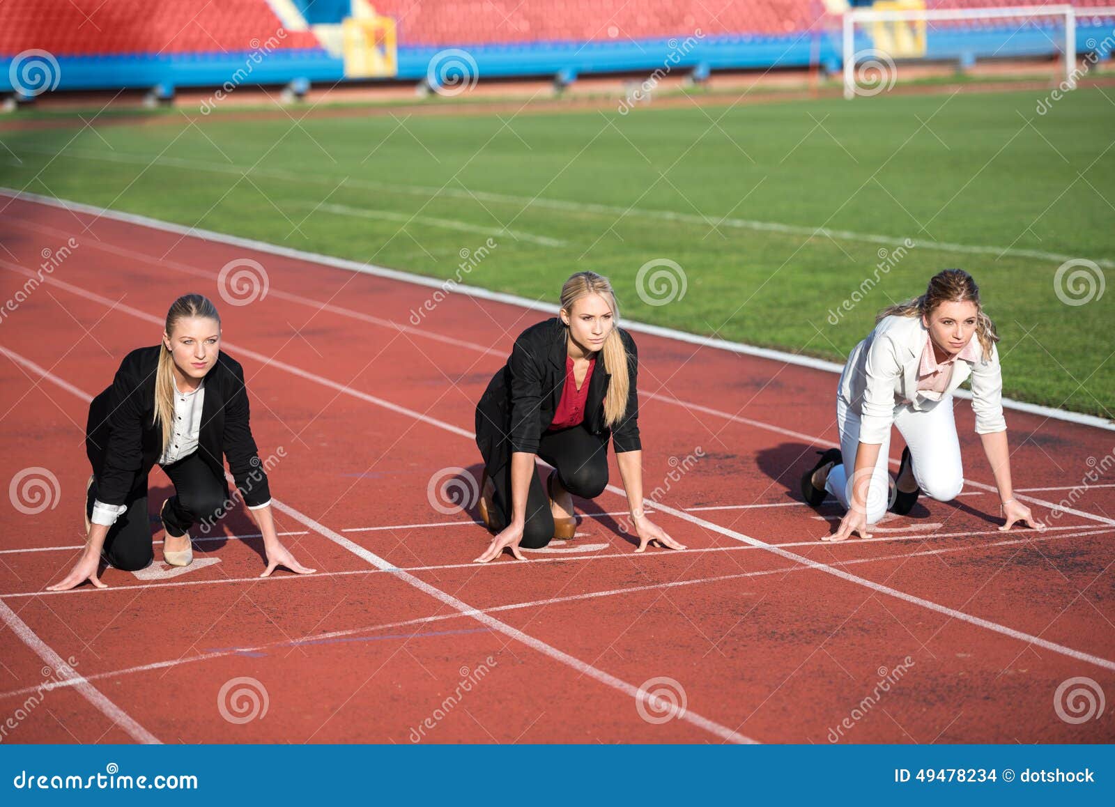 Business People Running on Racing Track Stock Photo - Image of employee ...