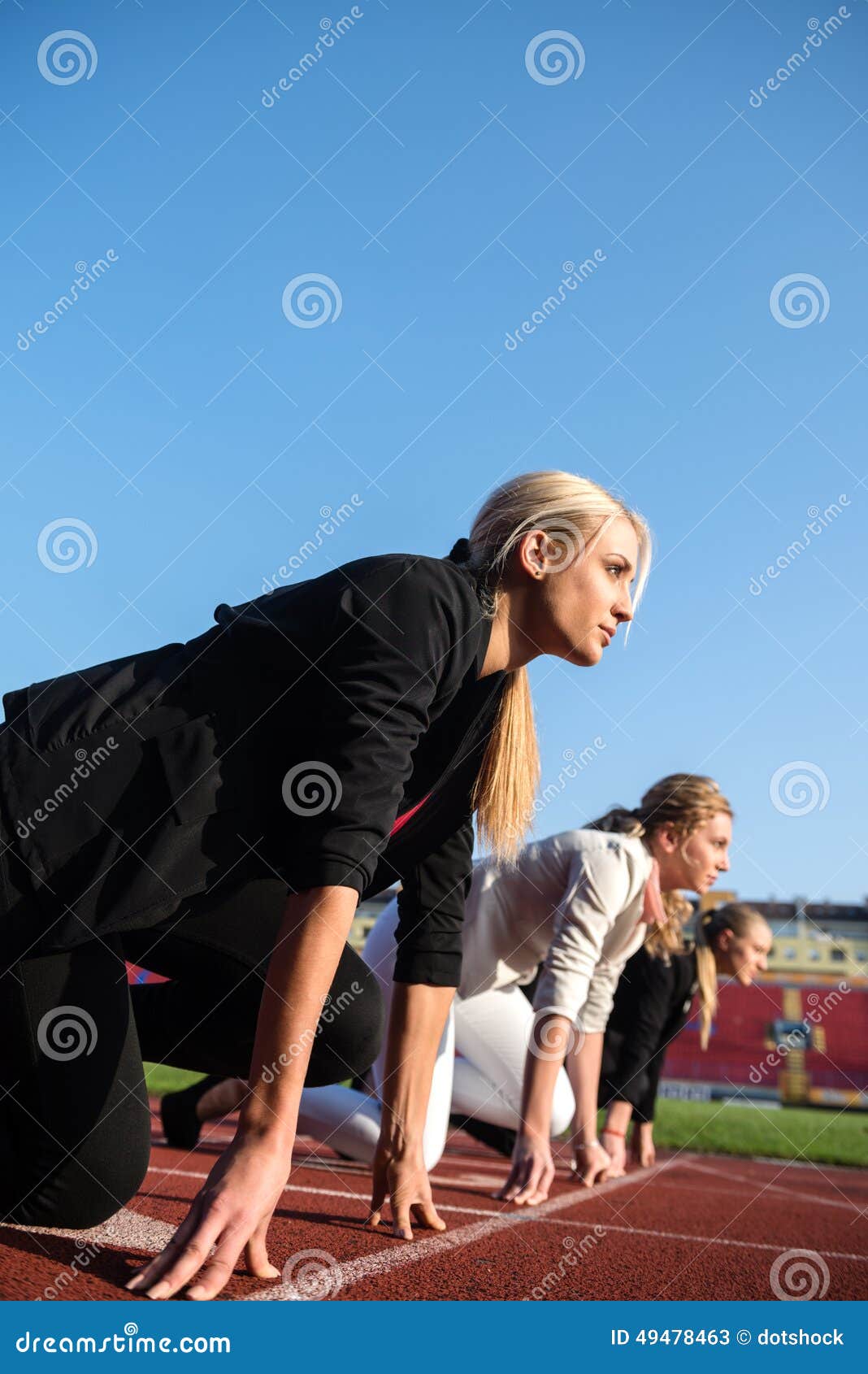 Business People Running on Racing Track Stock Image - Image of ...