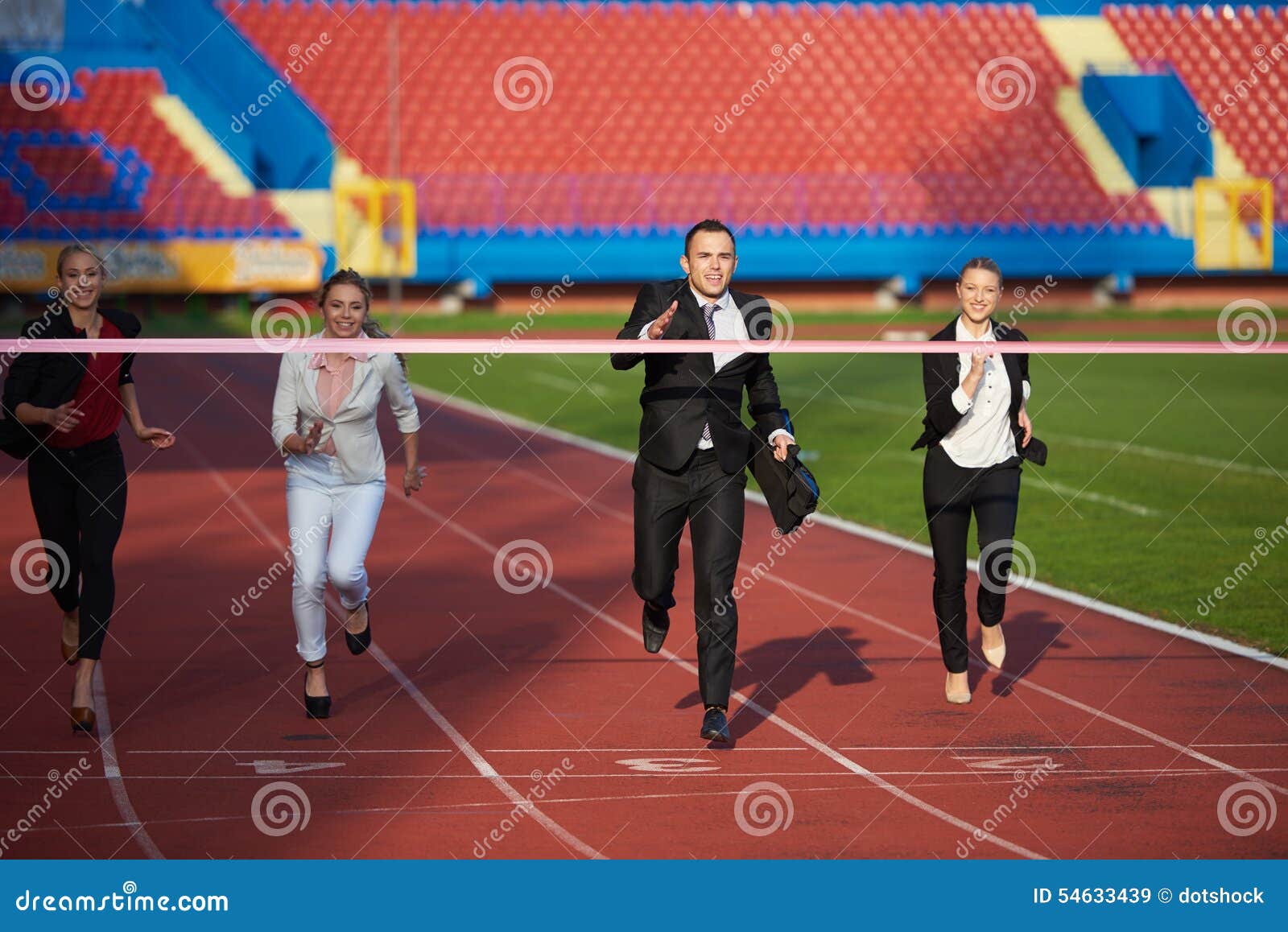 Business People Running on Racing Track Stock Image - Image of idea ...