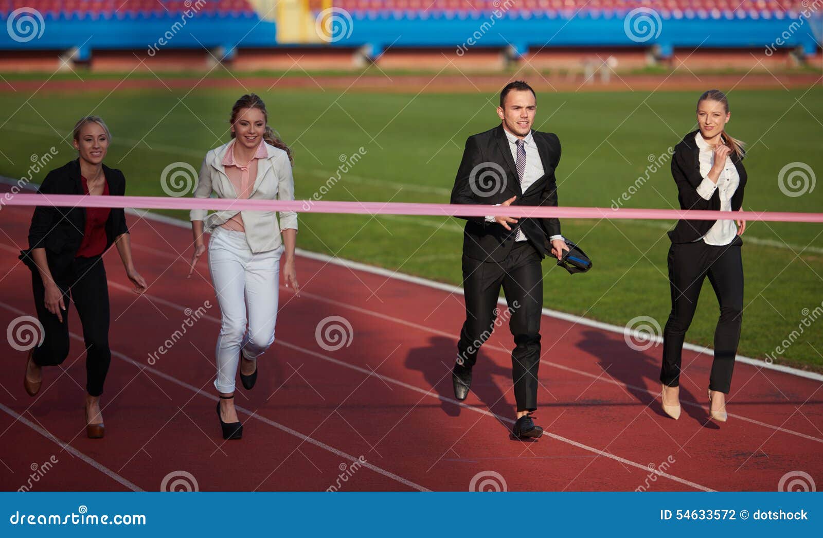 Business People Running on Racing Track Stock Photo - Image of ...