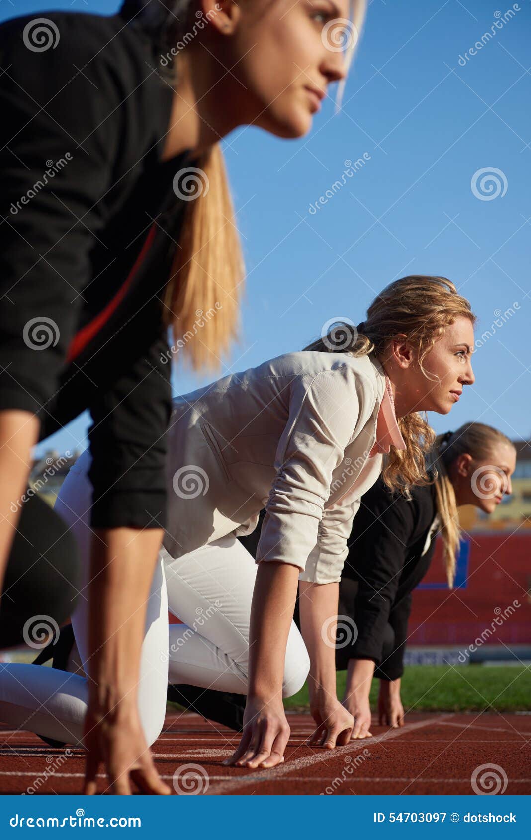 Business People Running on Racing Track Stock Image - Image of ...