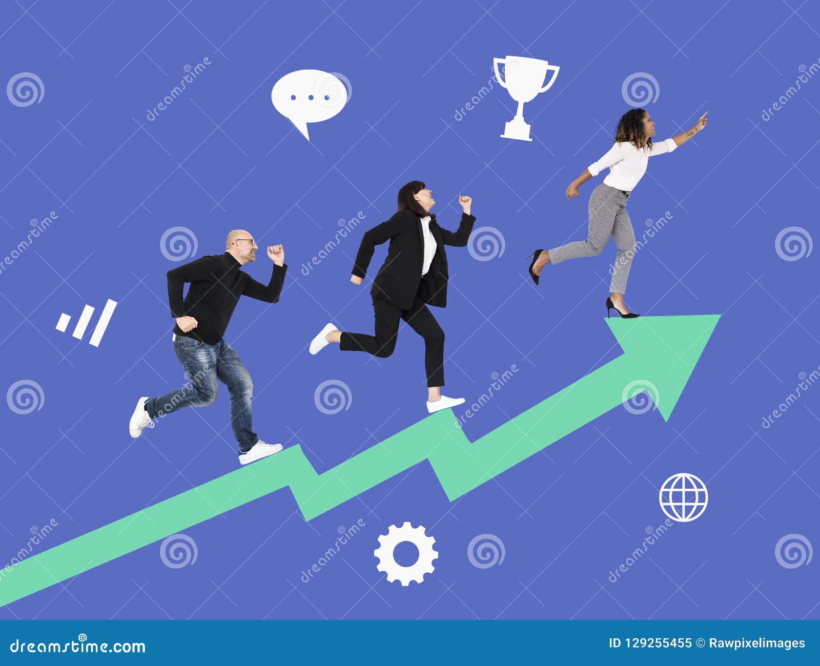 Business People Running Towards the Goal Stock Image - Image of growth ... Business People Running Towards the Goal Stock Image - Image of growth ...