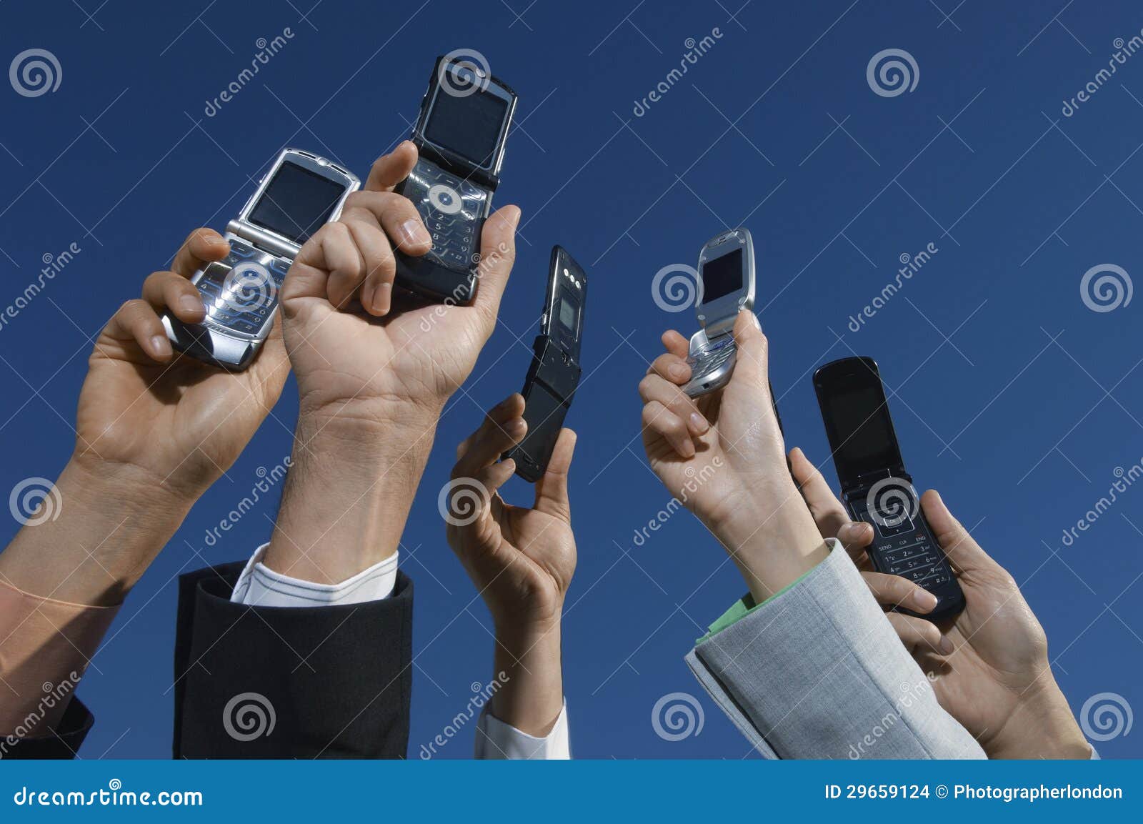 Business People S Hands Holding Mobile Phones Stock Photo - Image of ...