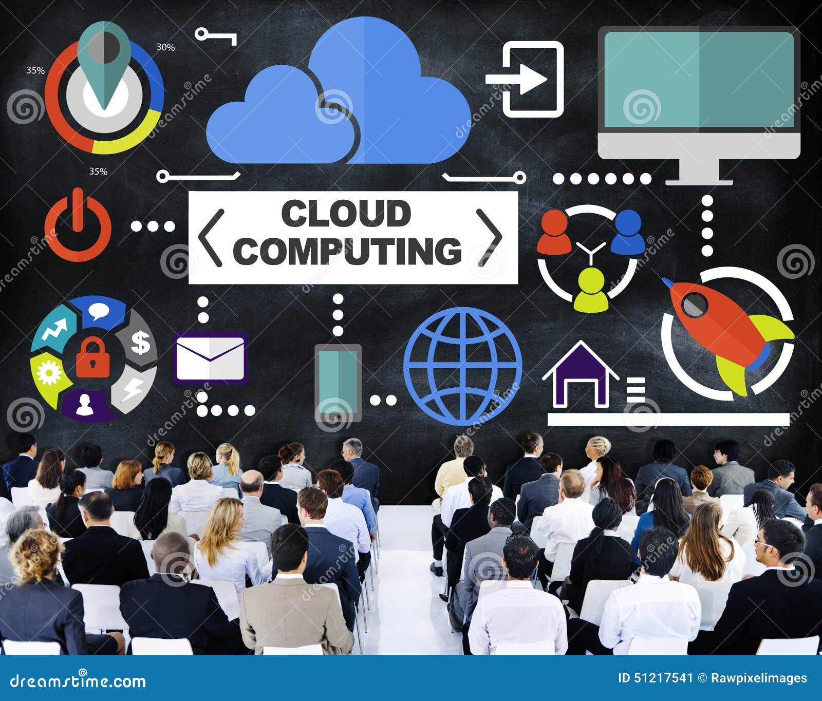 Business People Seminar Global Communications Cloud Computing Co Stock ...