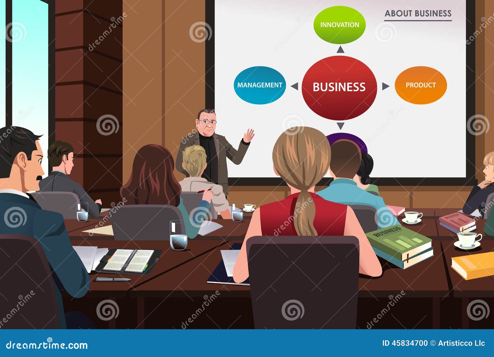 Business People in a Seminar Stock Illustration - Illustration of ...