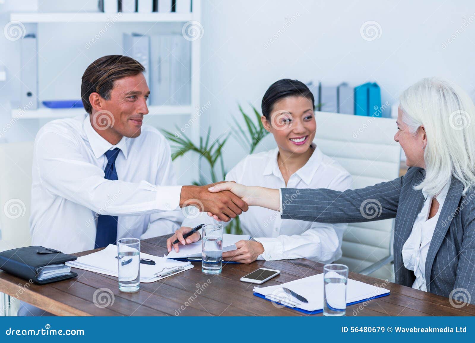 Business People Shake Hands during Meeting Stock Image - Image of ...