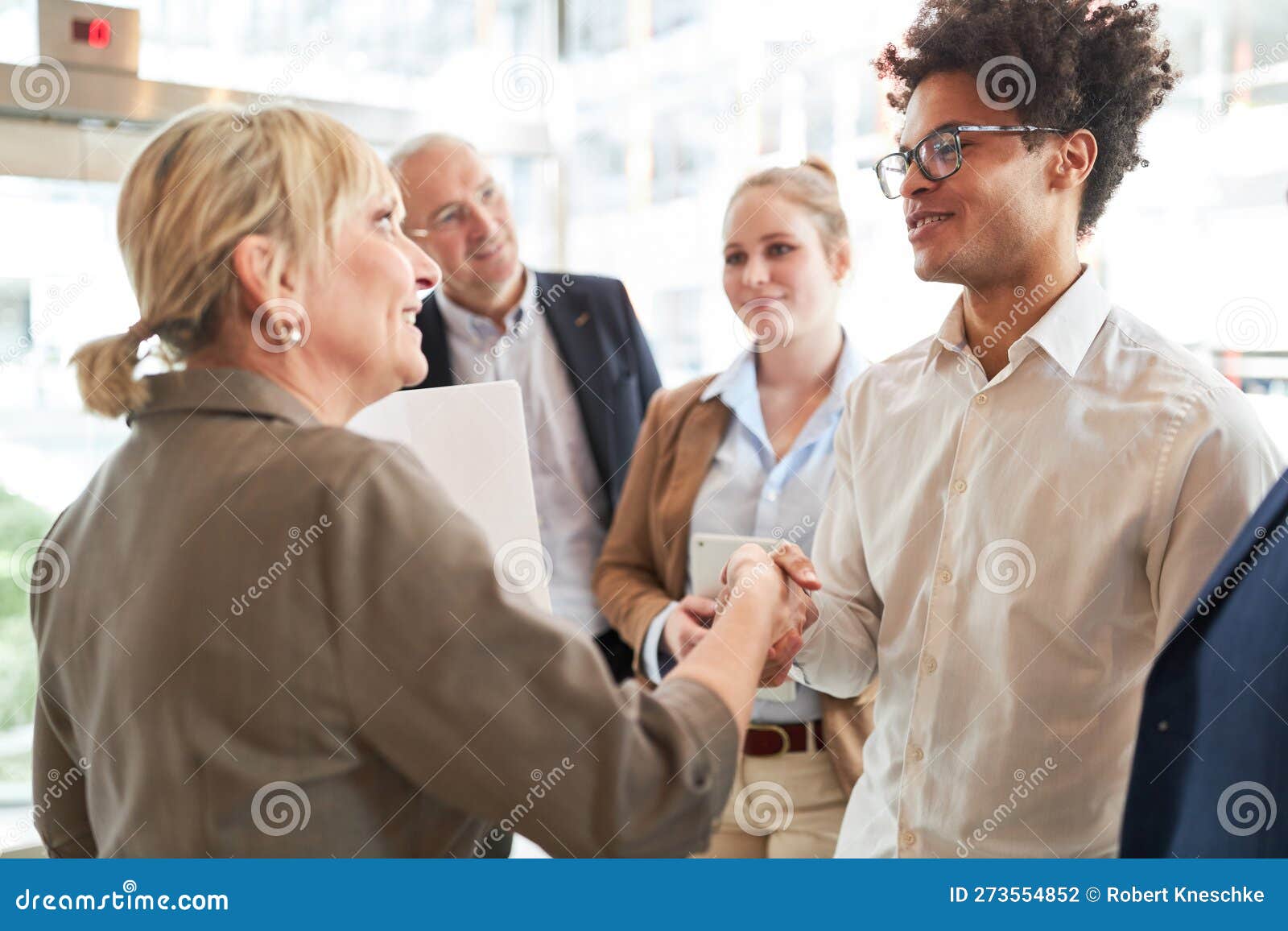 Business People Shaking Hands in Greeting Stock Photo - Image of ...