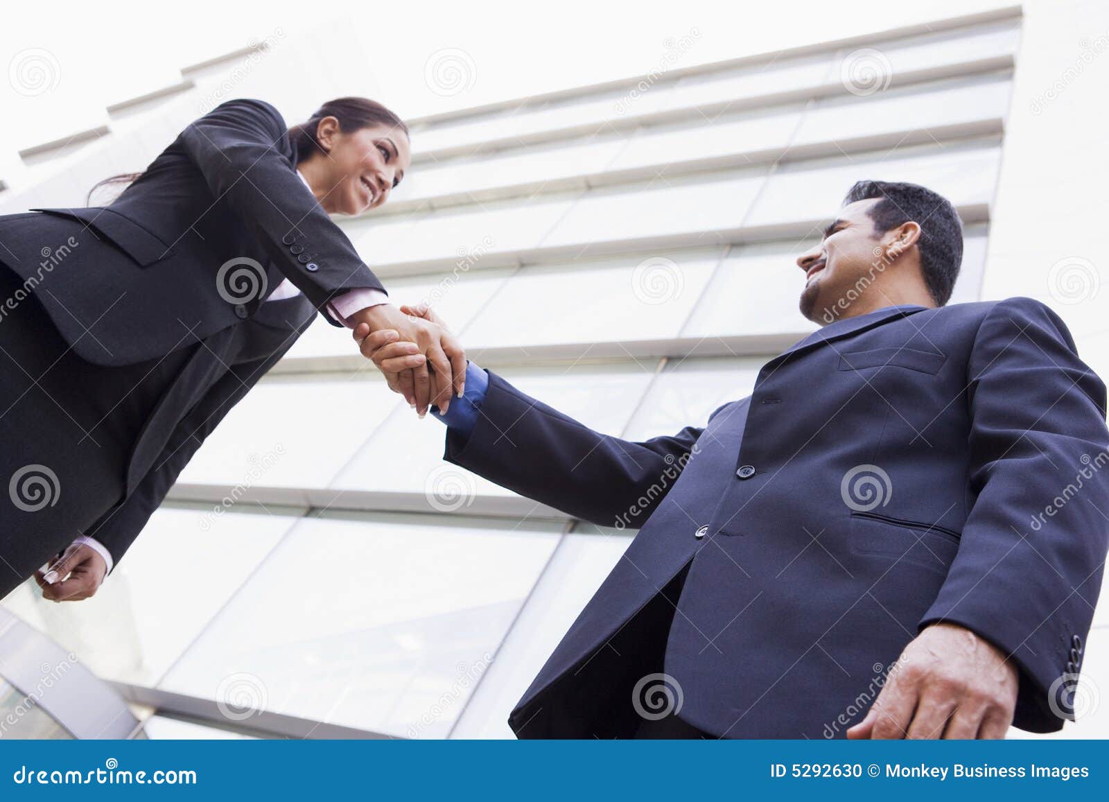 Business People Shaking Hands Outside Office Stock Photo - Image of ...