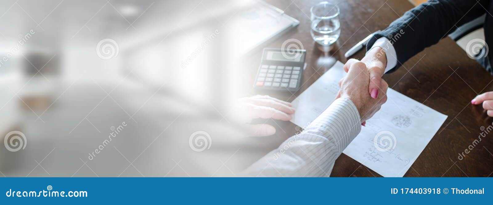 Business People Shaking Hands; Panoramic Banner Stock Photo - Image of ...