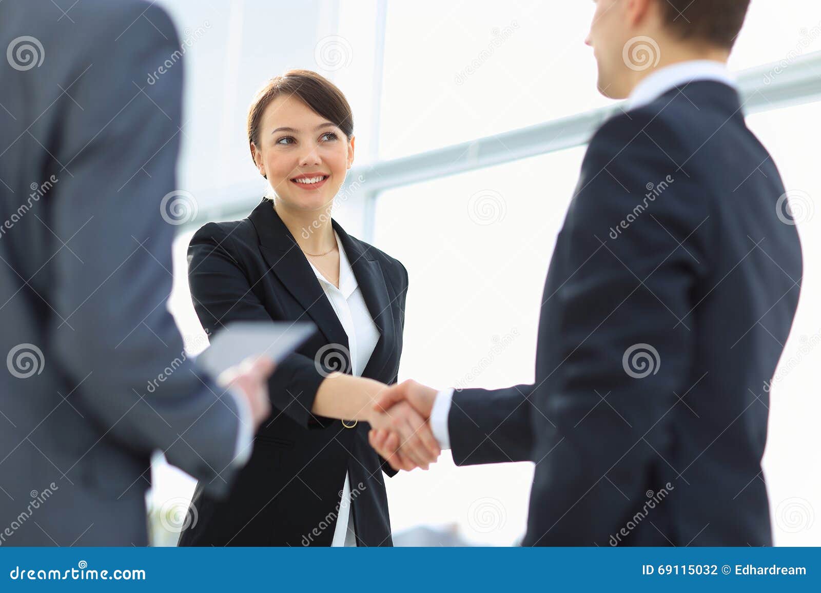 Business People Shaking Hands Stock Photo - Image of indoors, interview ...