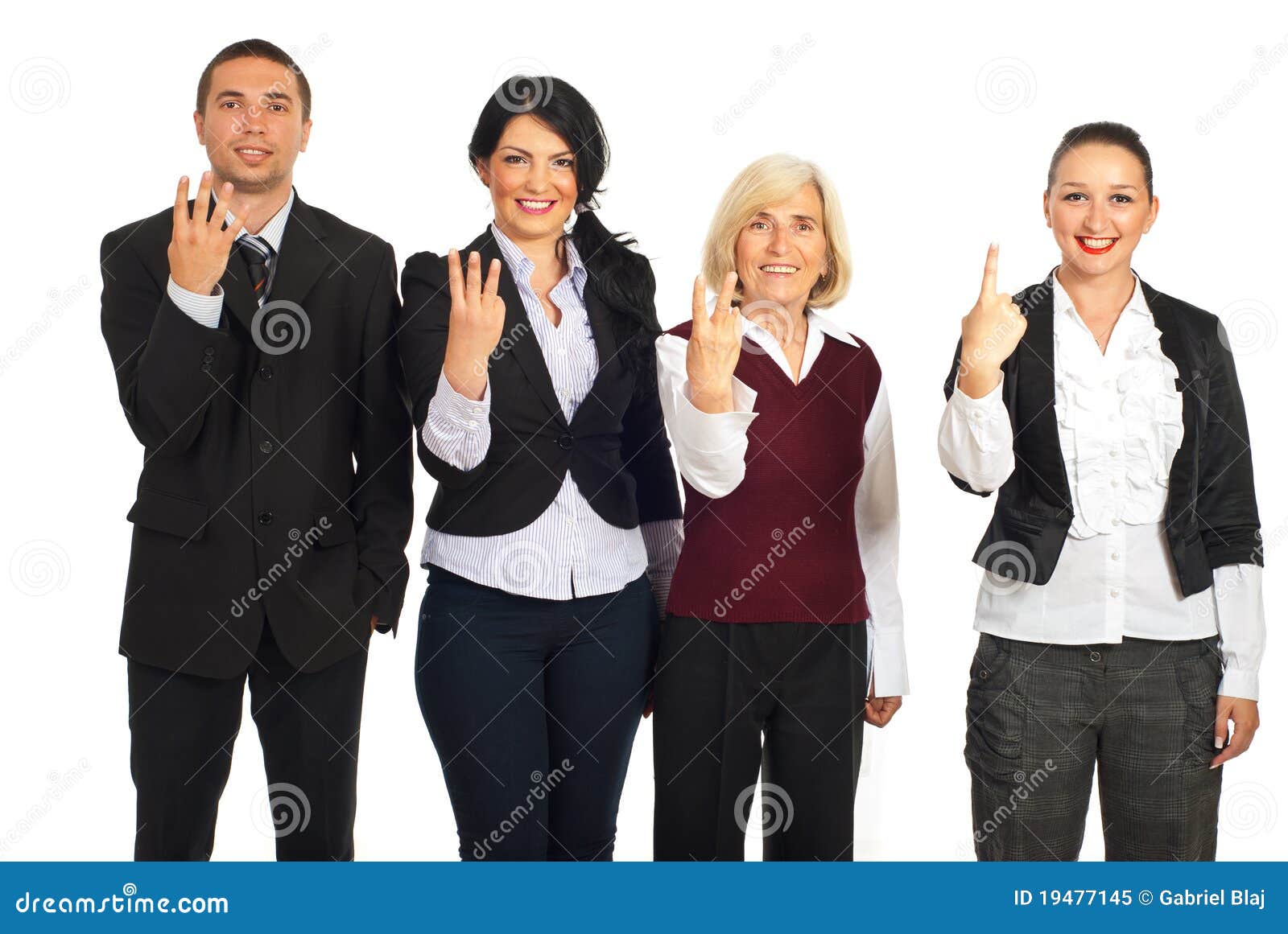 Business People Showing Counting Fingers Royalty-Free Stock Photography ...