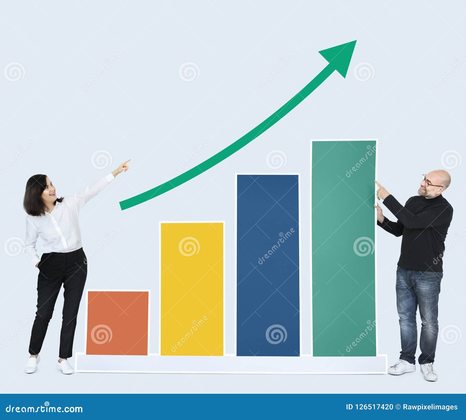 Business People Showing Development on a Graph Stock Photo - Image of ...
