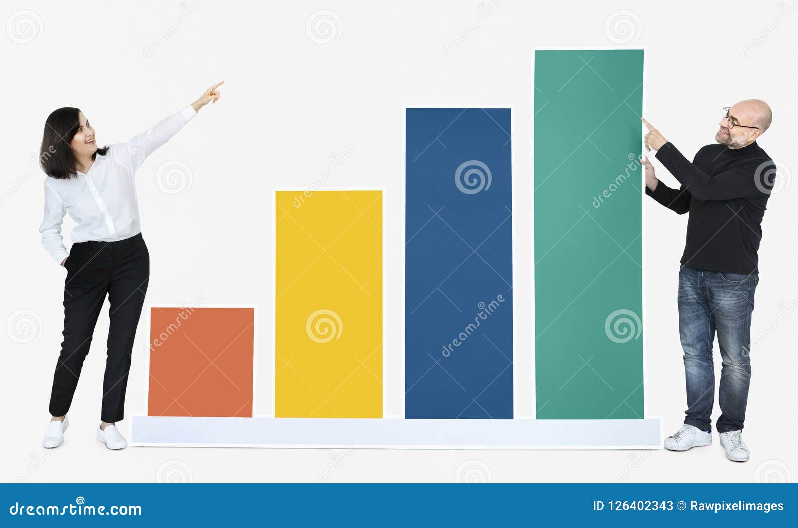 Business People Showing Development on a Graph Stock Image - Image of ...