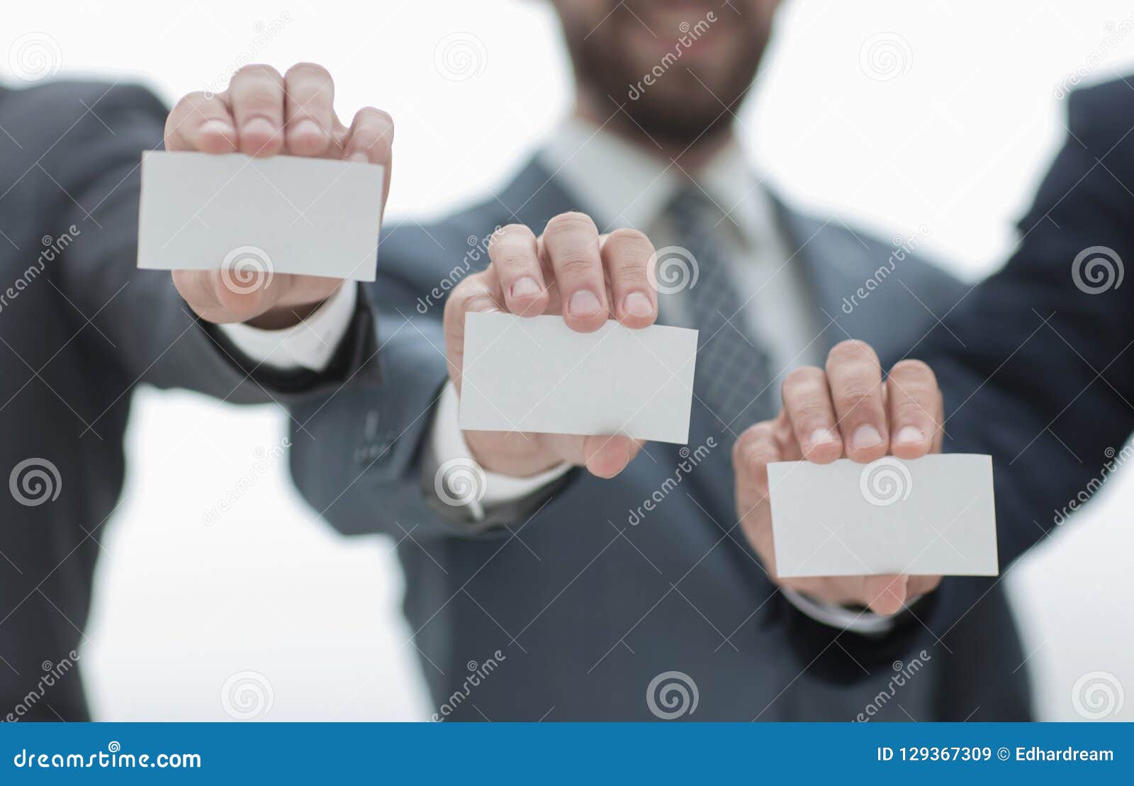 Business People Showing Their Business Cards Stock Image - Image of ...