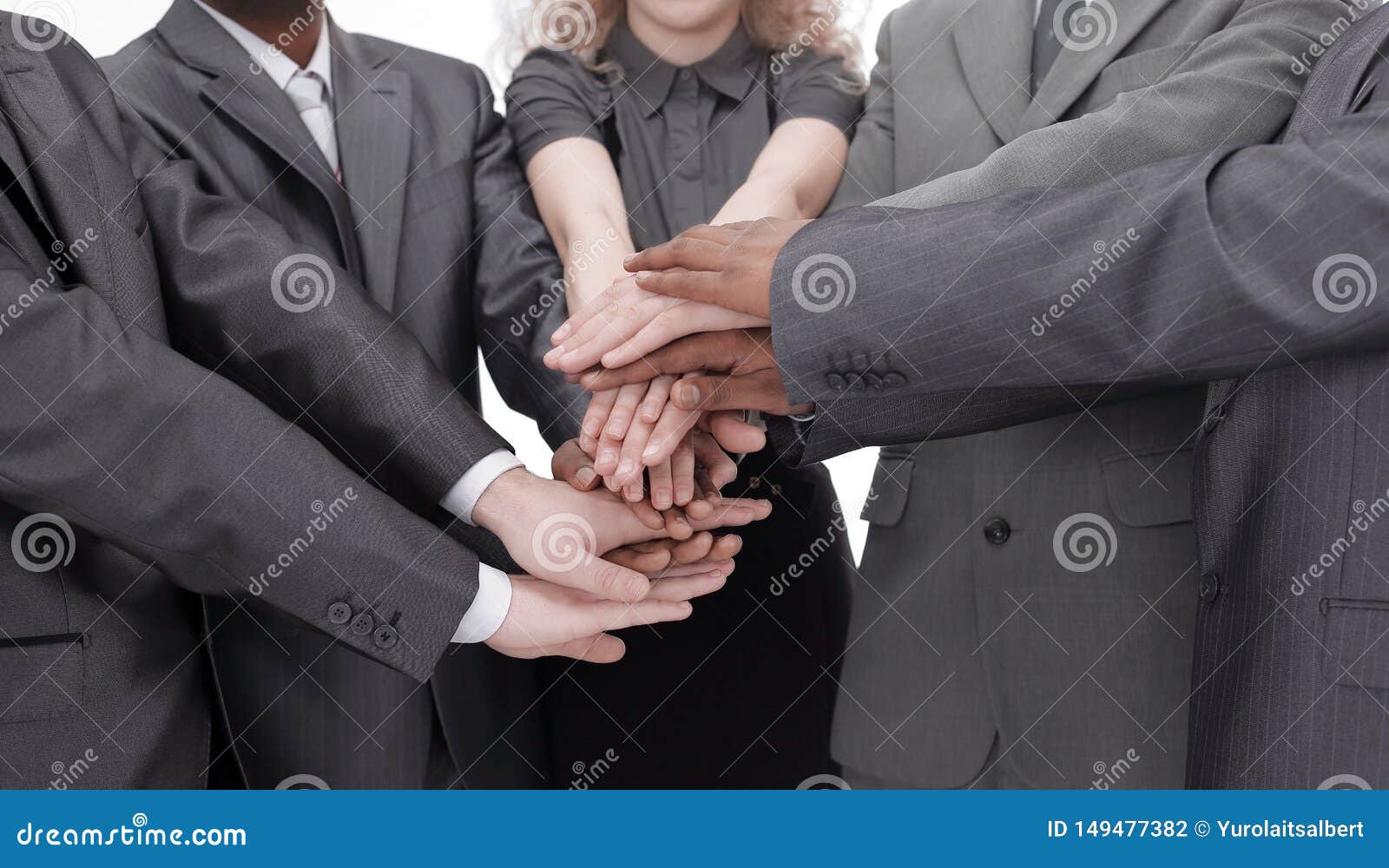 Business People Showing Unity with Their Hands Together Stock Photo ...