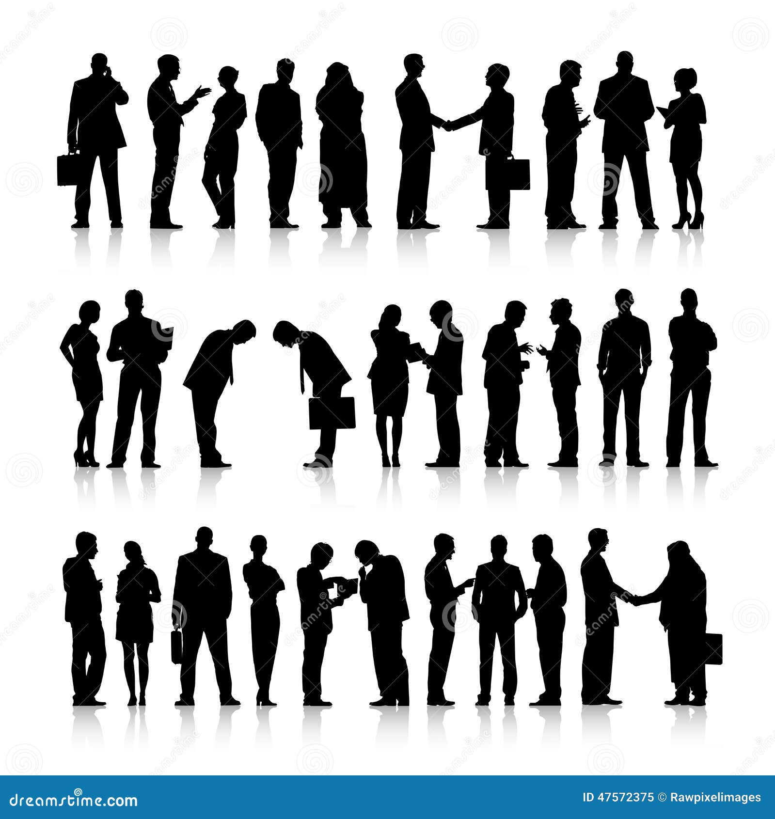 Business People Silhouette Connection Collaboration Concept Stock ...