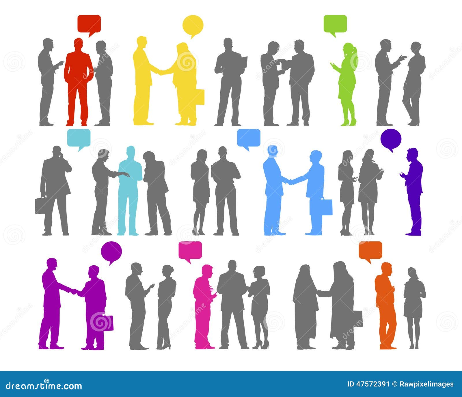 Business People Silhouette Connection Collaboration Concept Stock ...