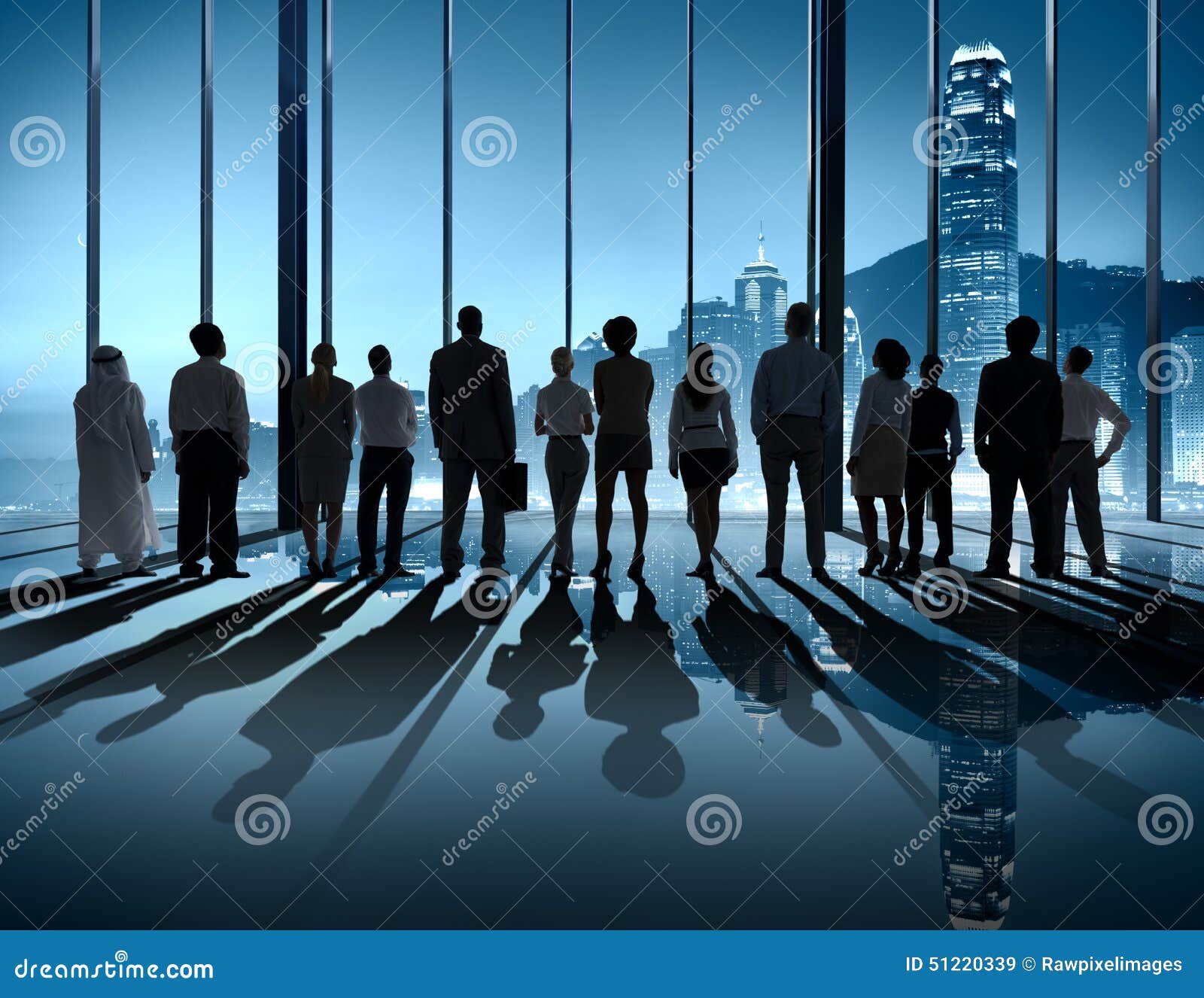 Business People Silhouette the Way Forward Vision Concept Stock ...