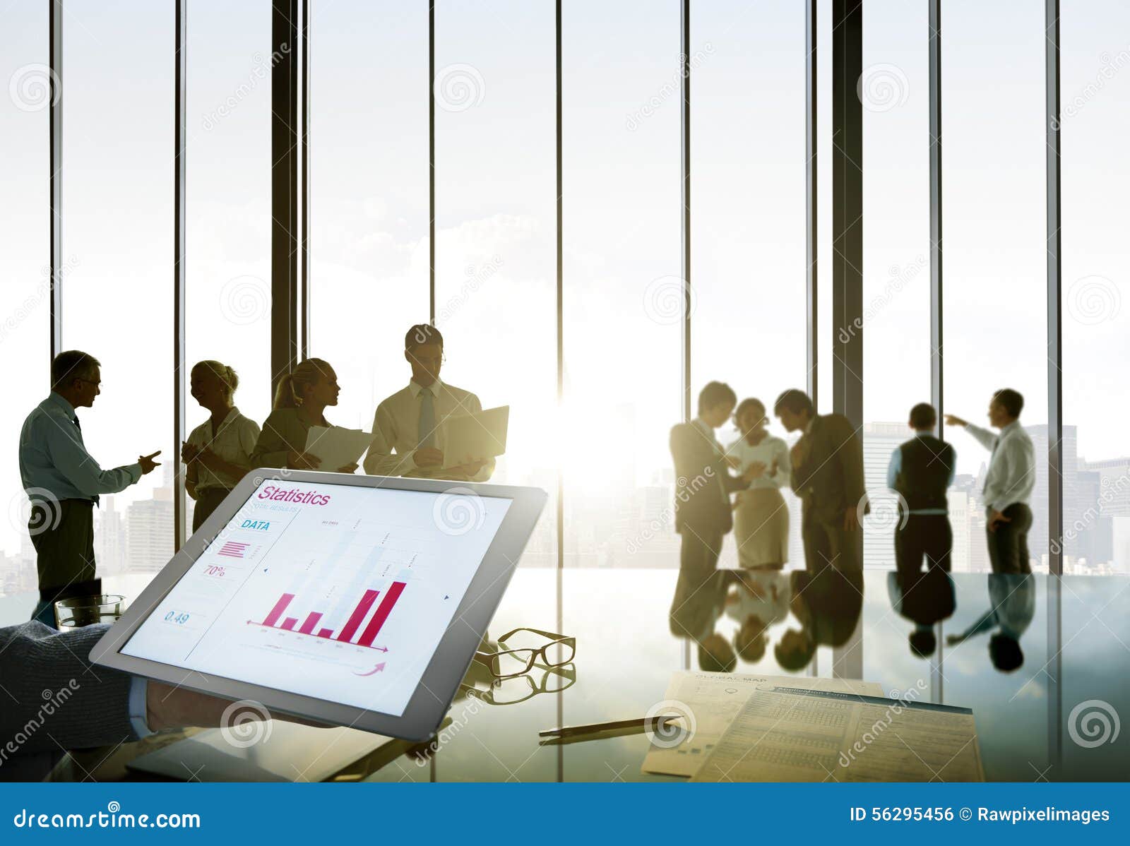 Business People Silhouette Working Statistics Development Performance ...