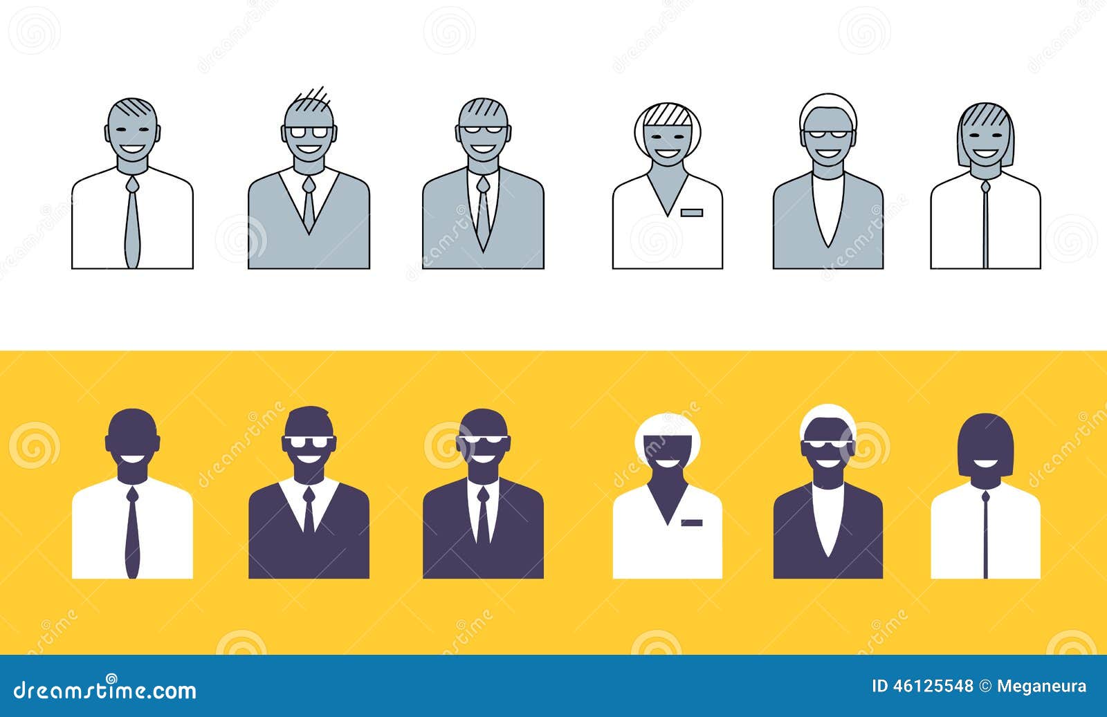 Business People Simple Avatars Collection Stock Vector - Illustration ...