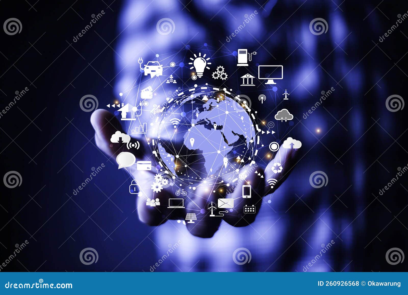 Business People Sit and Work on Information Technology Networks ...